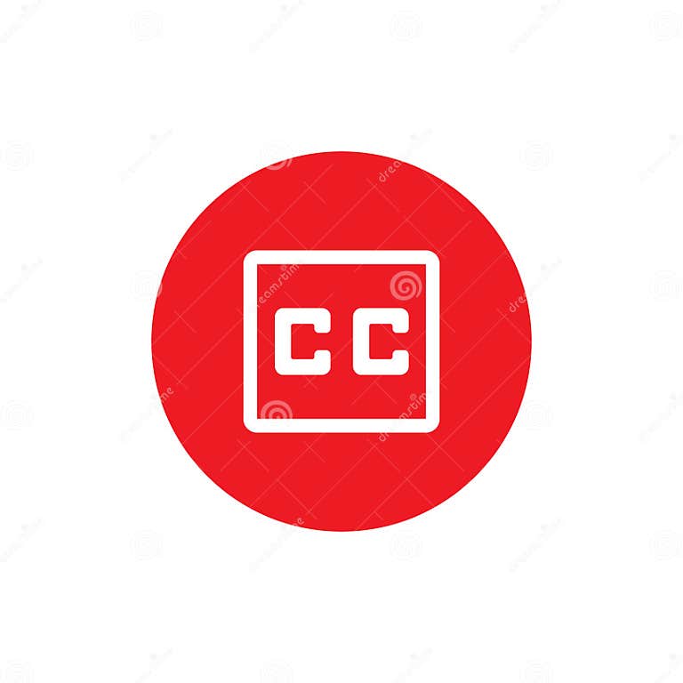 CC Icon Vector in Flat Style. Caption Symbol Illustration Stock Vector ...