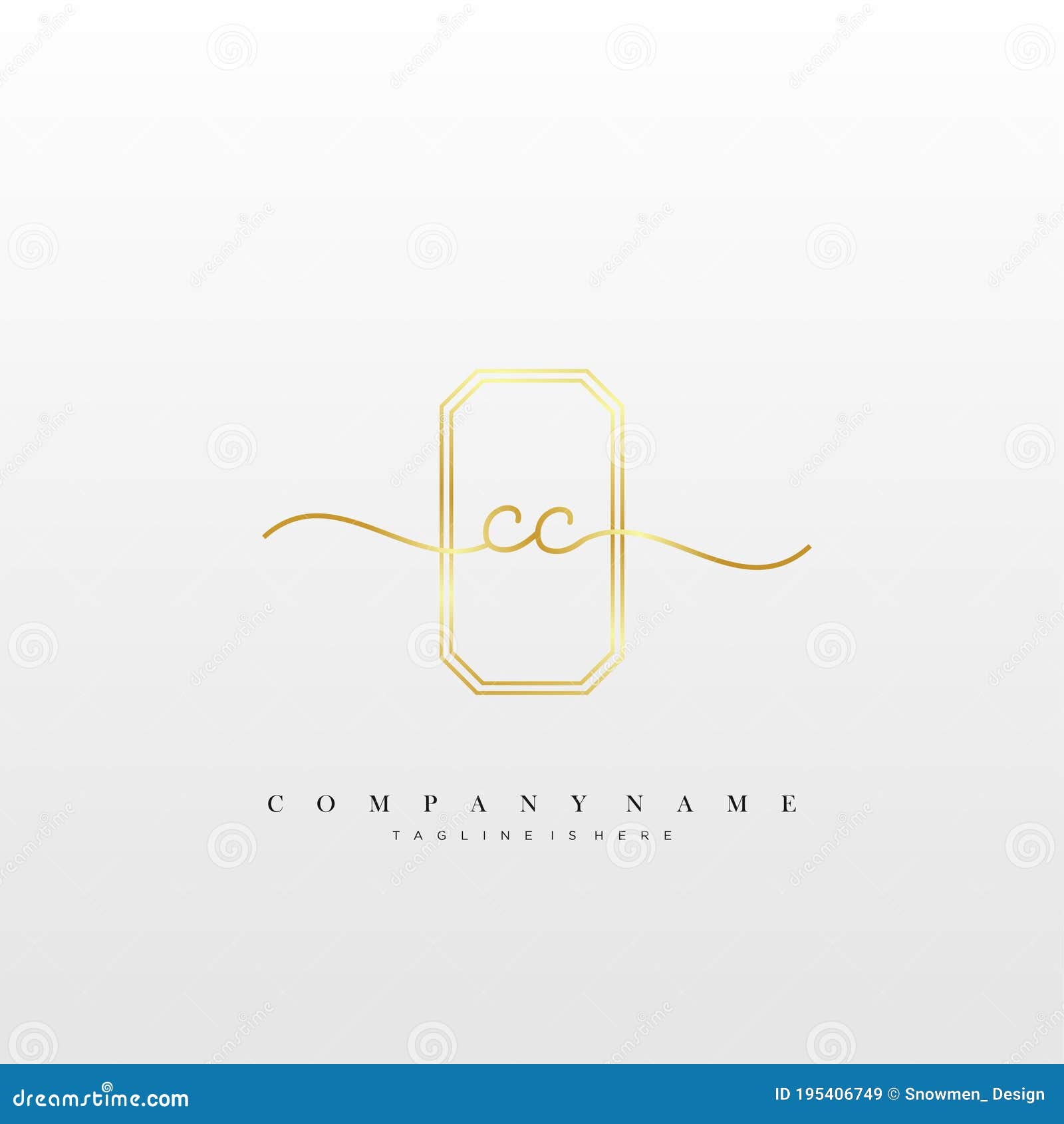 CC Initial Handwriting Minimalist Geometric Logo Template Vector Stock ...