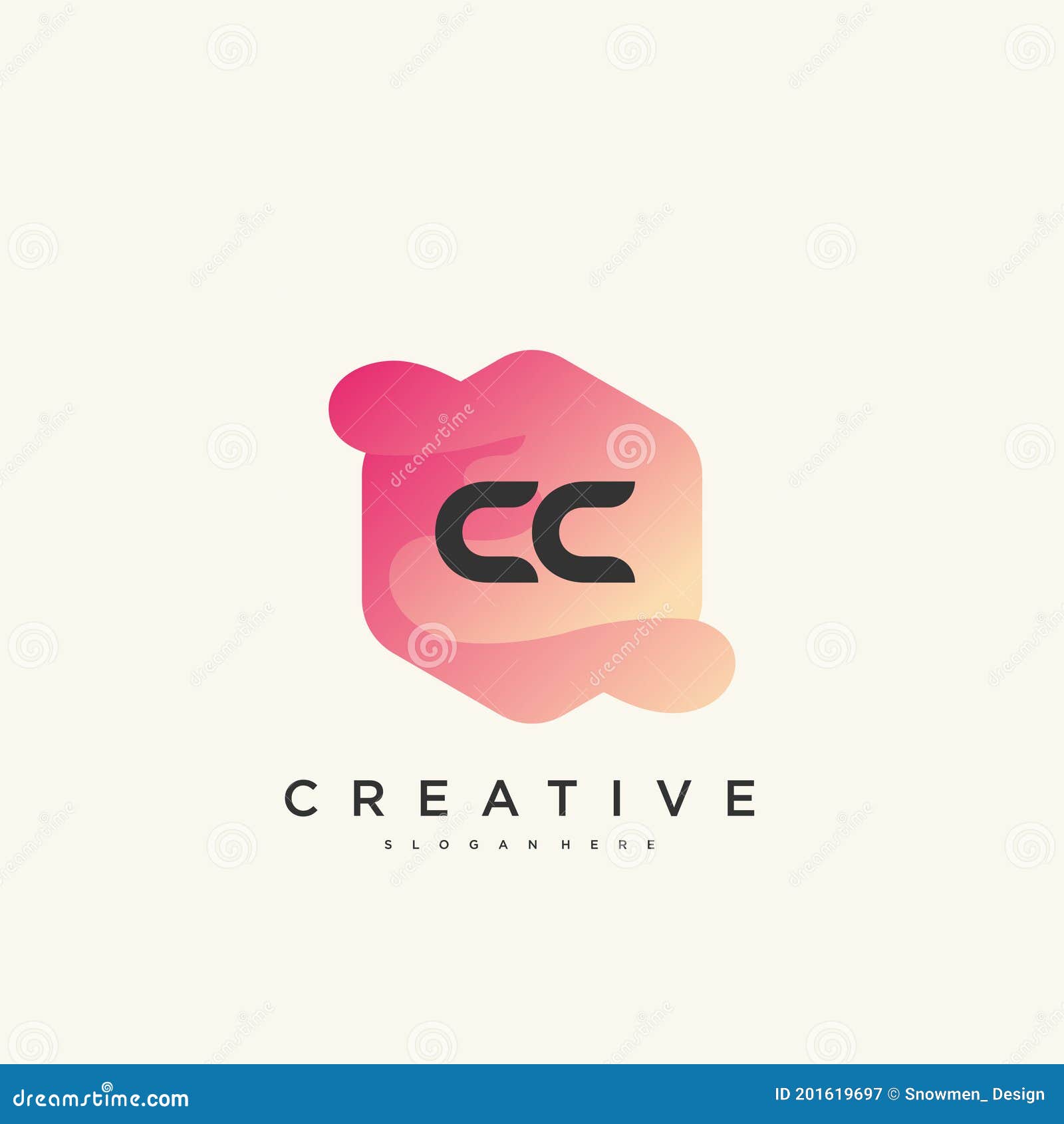 CC Initial Letter Logo Icon Design Template Elements with Wave Colorful ...