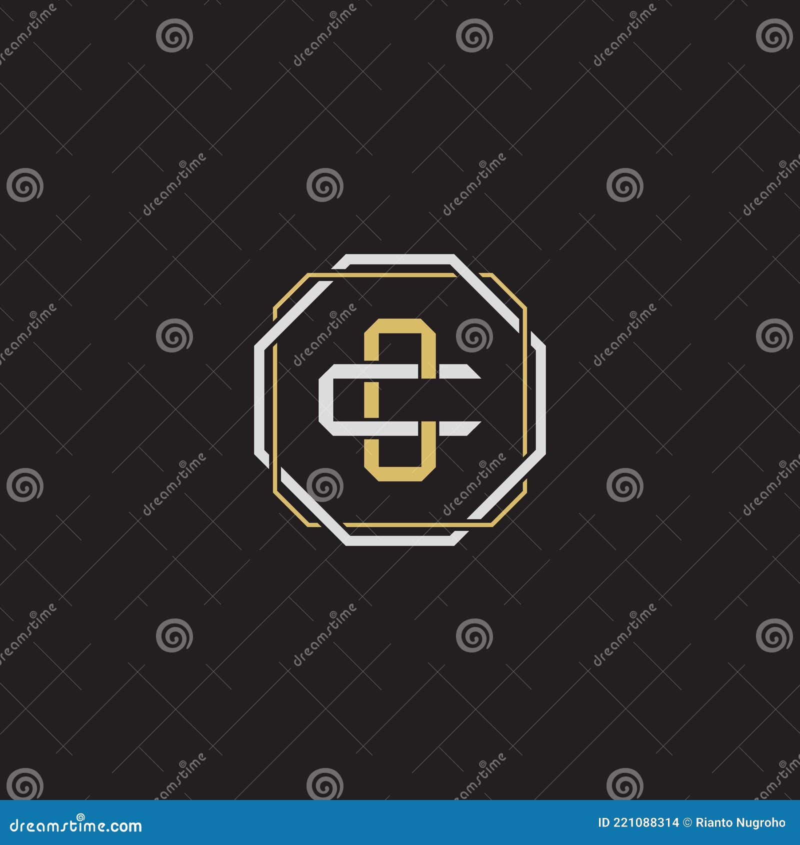 CC Initial Letter Overlapping Interlock Logo Monogram Line Art Style ...