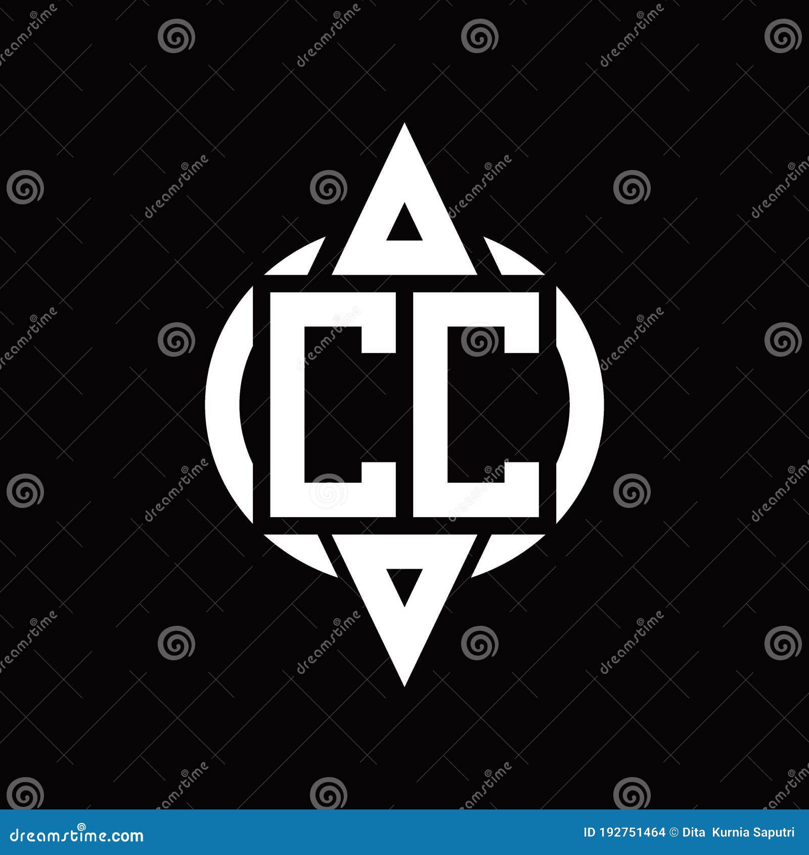 Logo with Circle Rounded Combine Triangle Top and Bottom Side Design ...