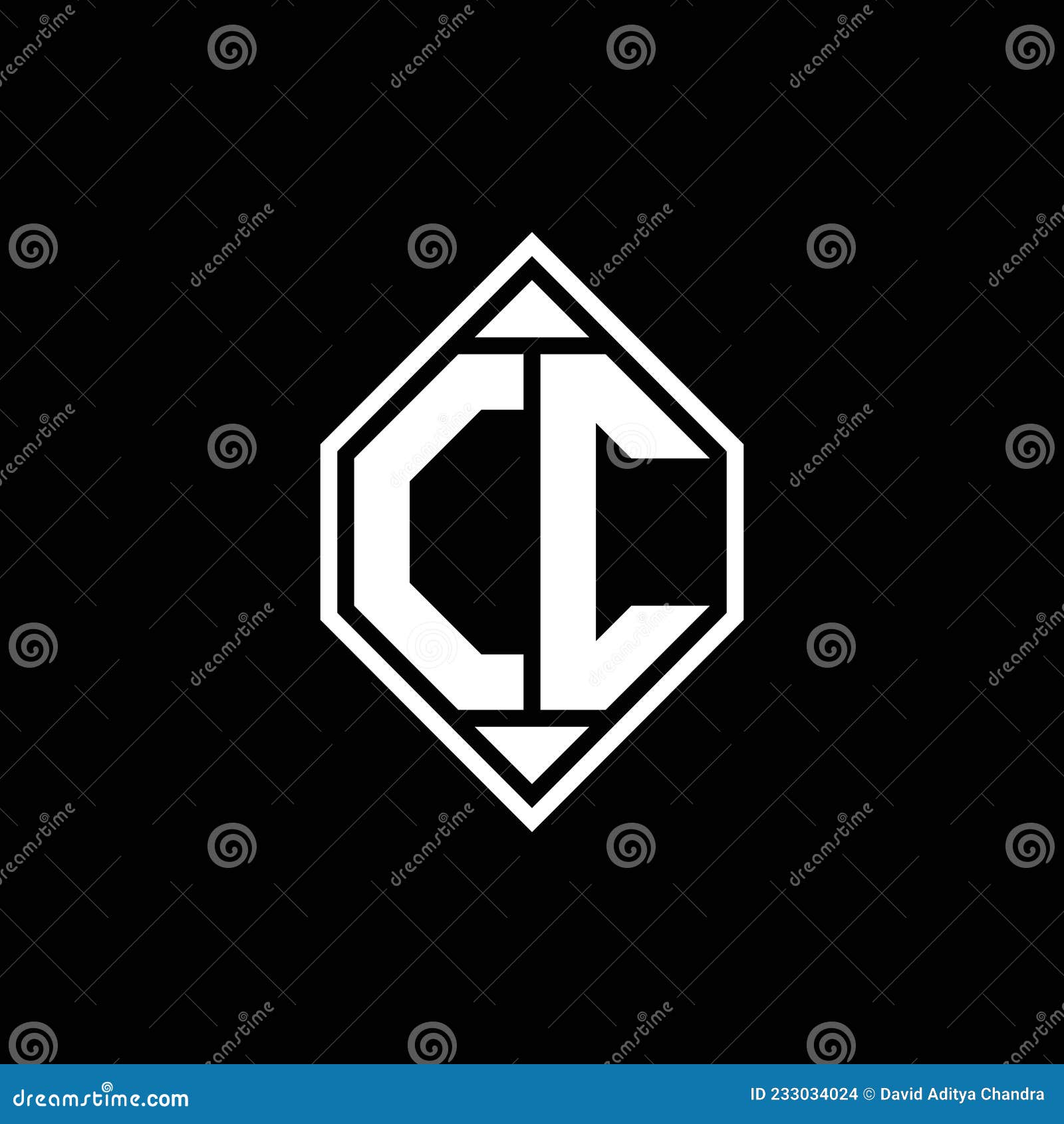 CC Logo Monogram Geometric Shield Shape Style Stock Vector ...
