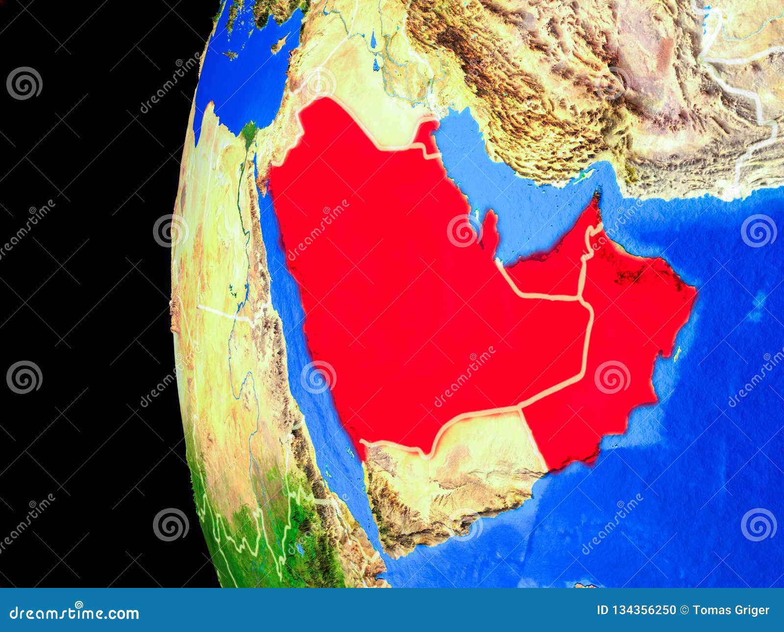 CCASG countries from space stock illustration. Illustration of space ...