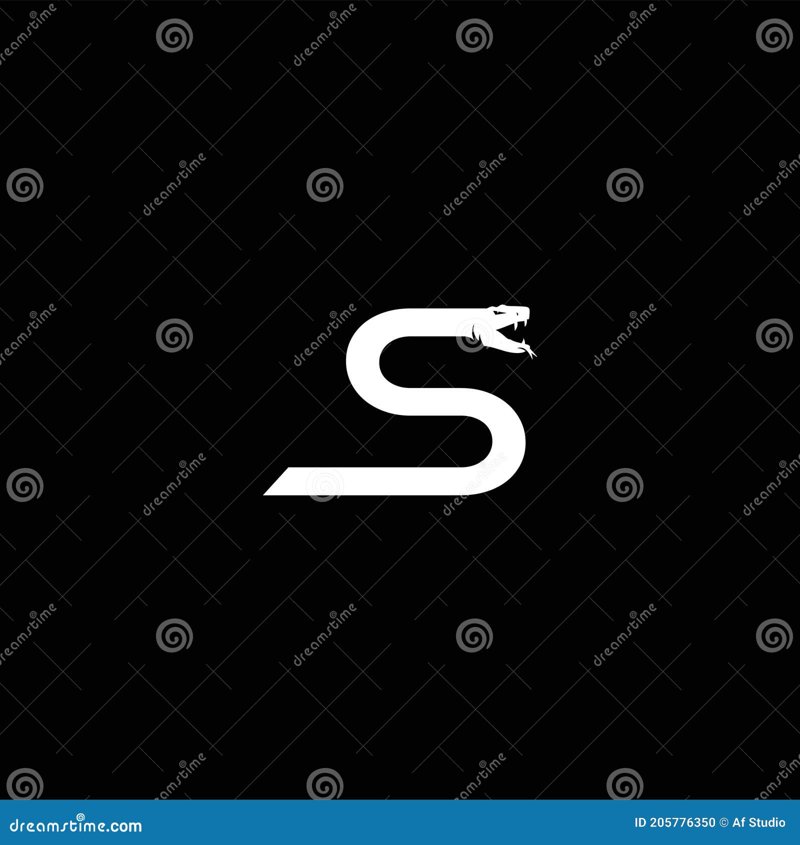 Initial Letter S Snake Cobra Viper Mamba Python Anaconda Logo Design ...
