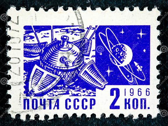 Stamp Printed in the CCCP Shows the CCCP Space Program Editorial Image ...