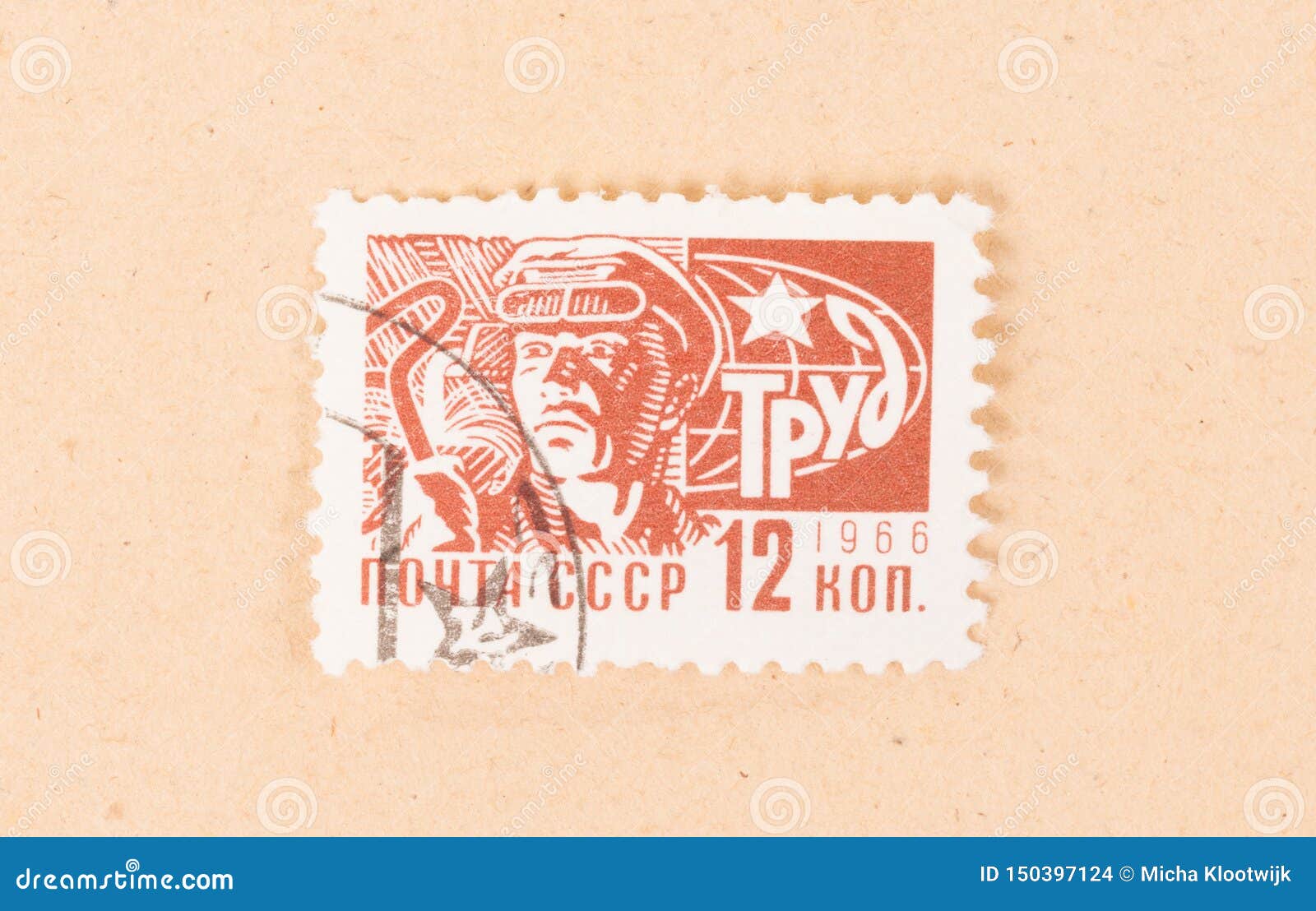 A Stamp Printed in the CCCP Shows a Working Man, Circa 1966 Editorial ...