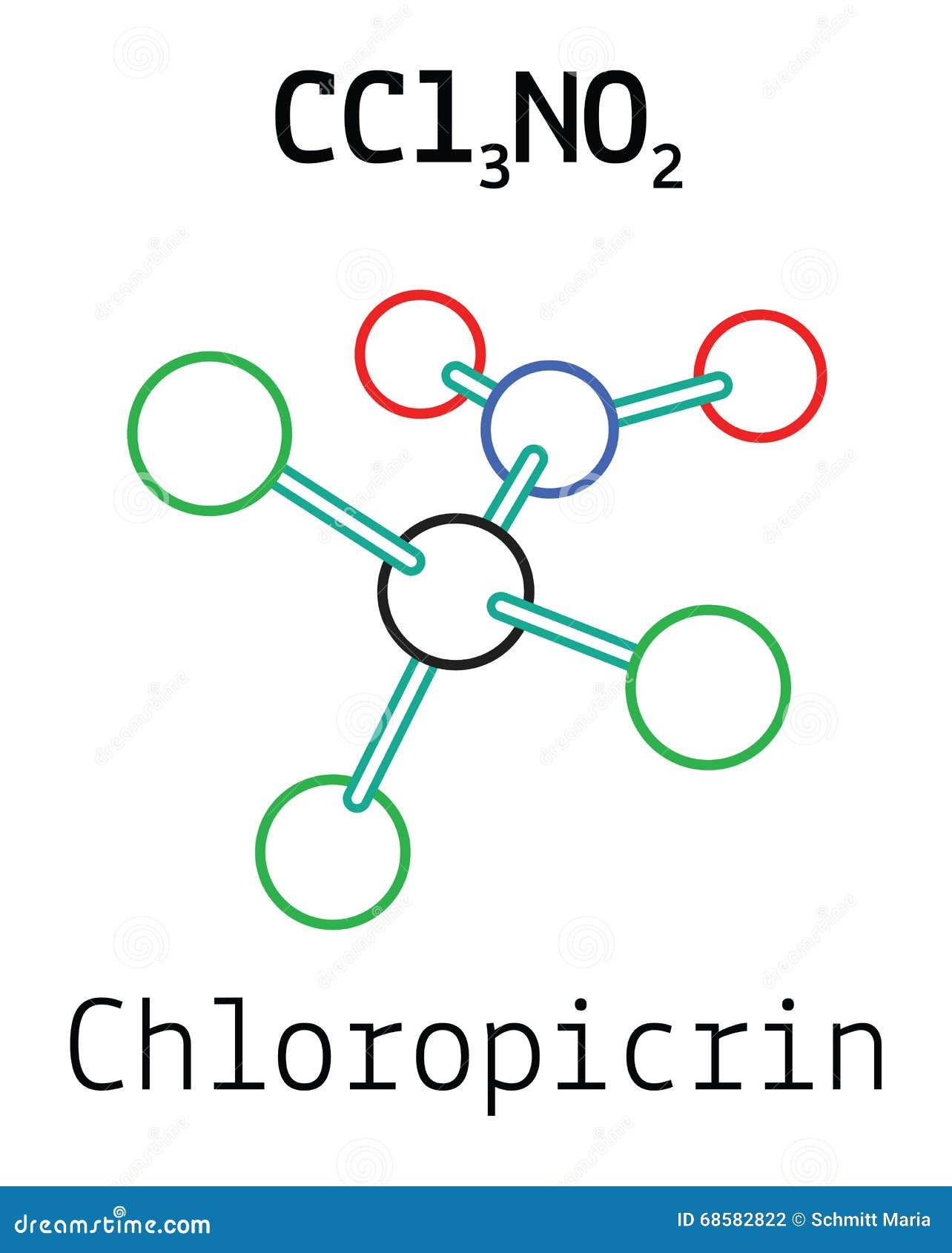 Chloropicrin Molecule, Ball-and-stick Molecular Model. Chemical 3d ...