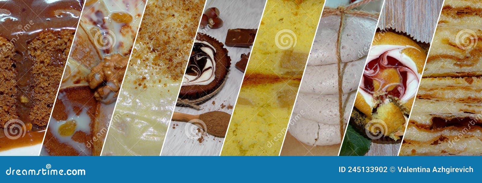 Ccollage of sweets stock photo. Image of collage, dessert - 245133902