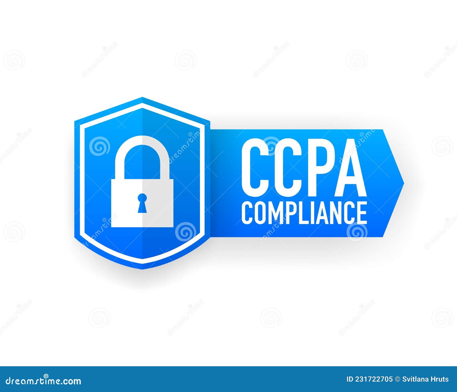 CCPA Compliance Banner Vector Isolated on White Background. Flat Badge ...