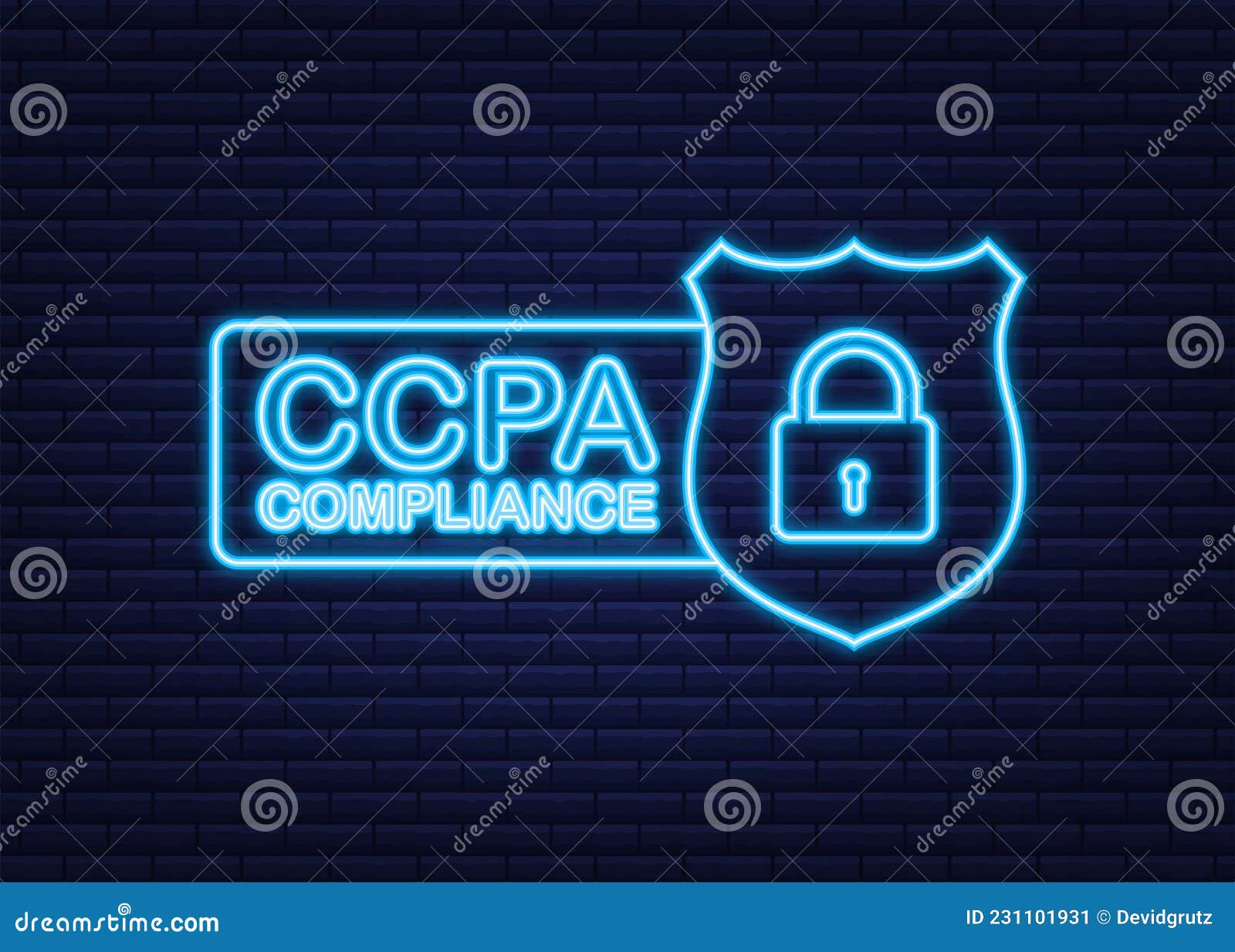 Ccpa, Great Design for Any Purposes. Security Vector Neon Icon. Website ...