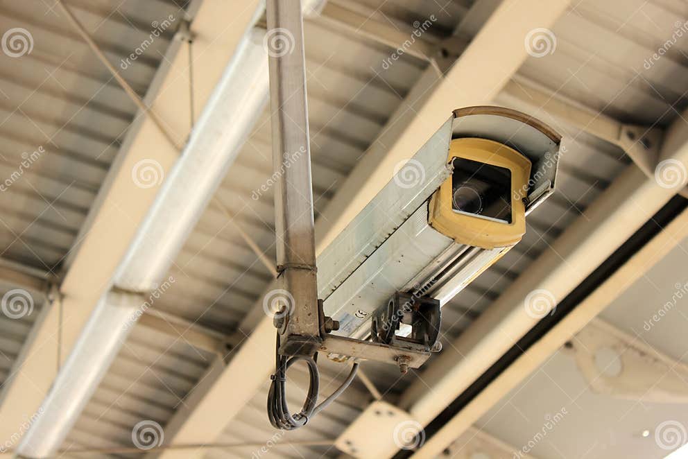 CCTV at Airport Interlink Train Station Stock Image - Image of circuit ...