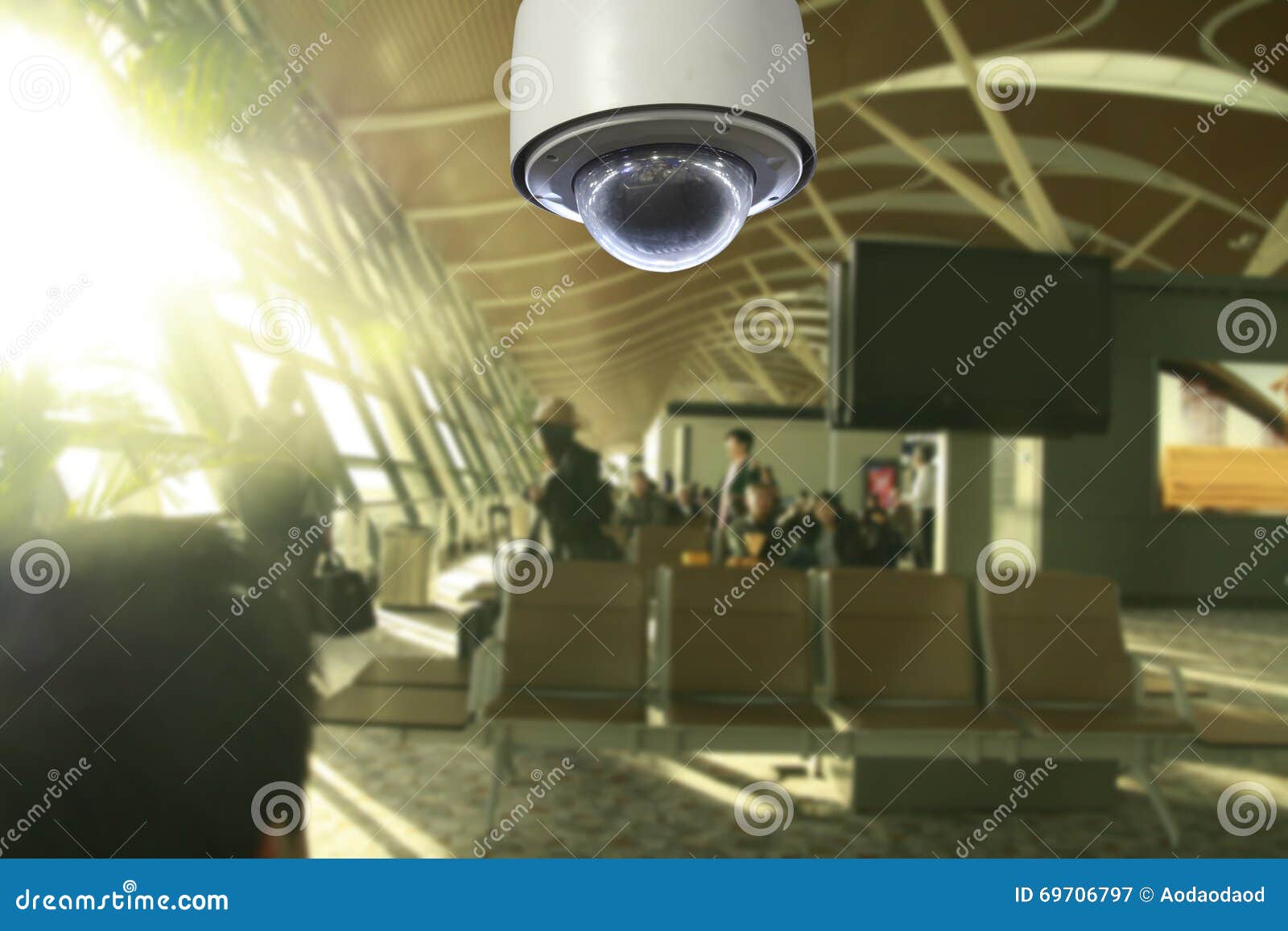 CCTV in airport terminal stock image. Image of cctv, safety - 69706797