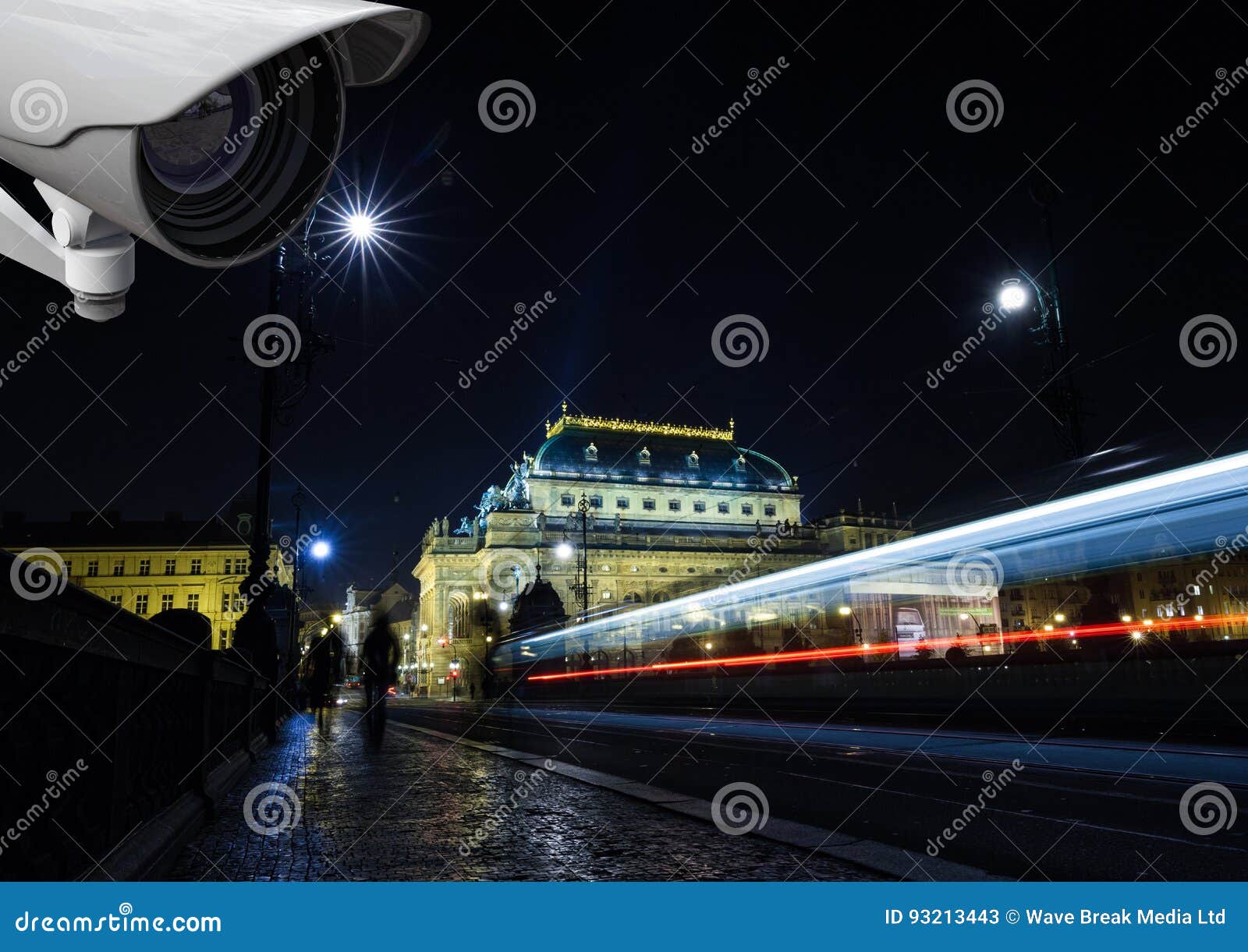 Cctv, in a bridge at night stock image. Image of digital - 93213443