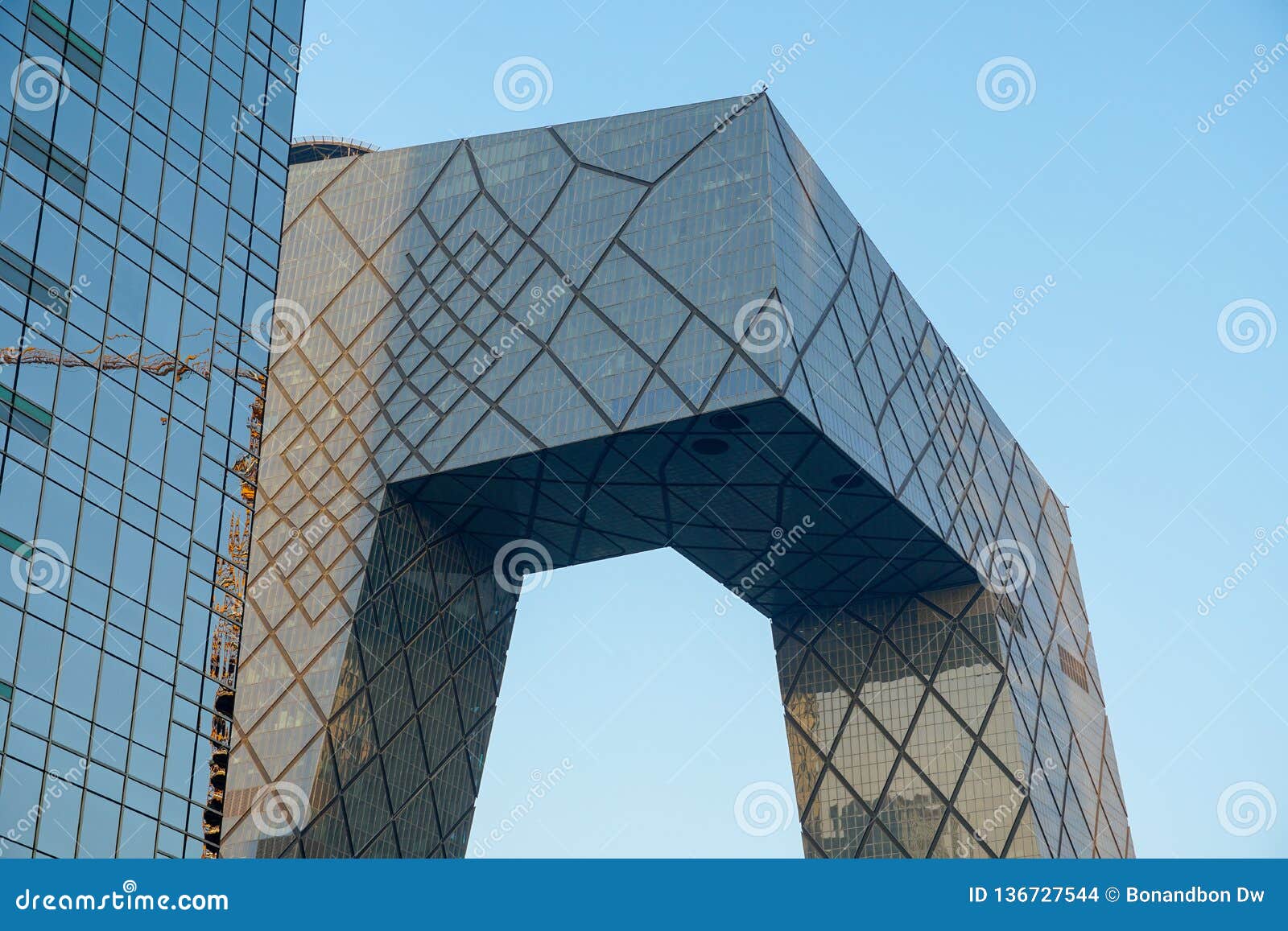 The CCTV Tower of Beijing, China. CCTV Headquarters during Blue Day in ...