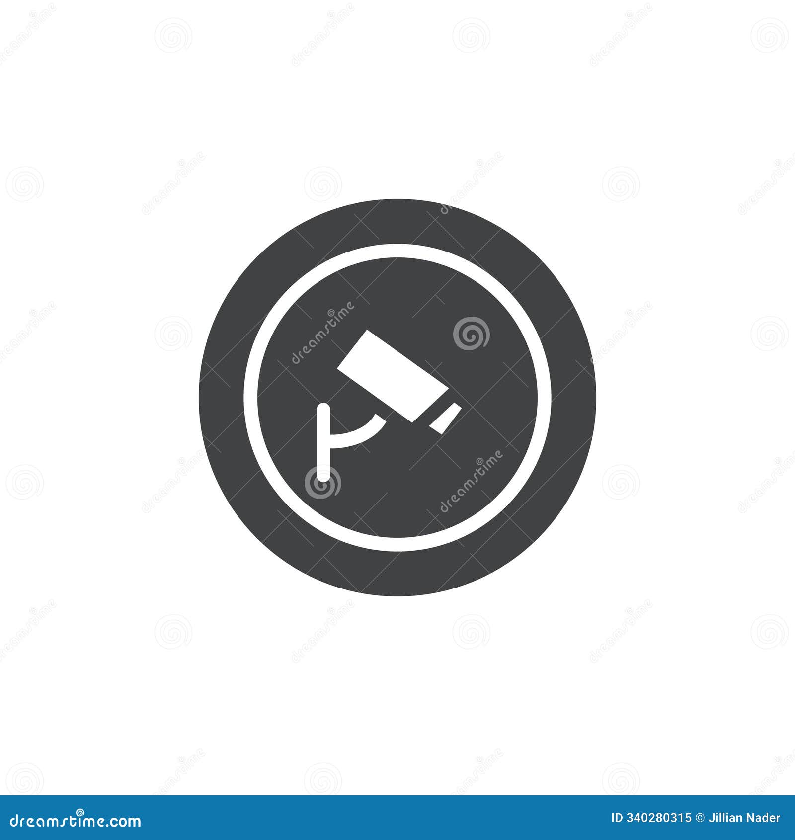 CCTV Camera with a Caution Sign Icon Simple Vector Symbol Stock Vector ...