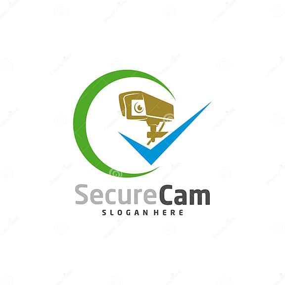 CCTV Camera with Check Icon Logo Design Vector Template, Concept Symbol ...