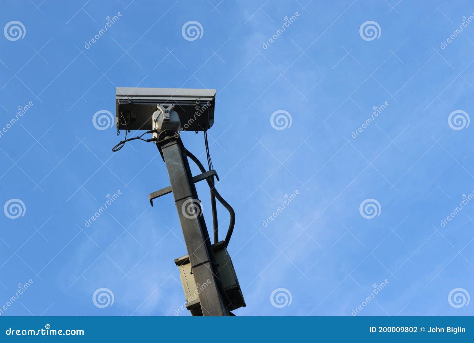 CCTV camera on column stock photo. Image of metal, security - 200009802