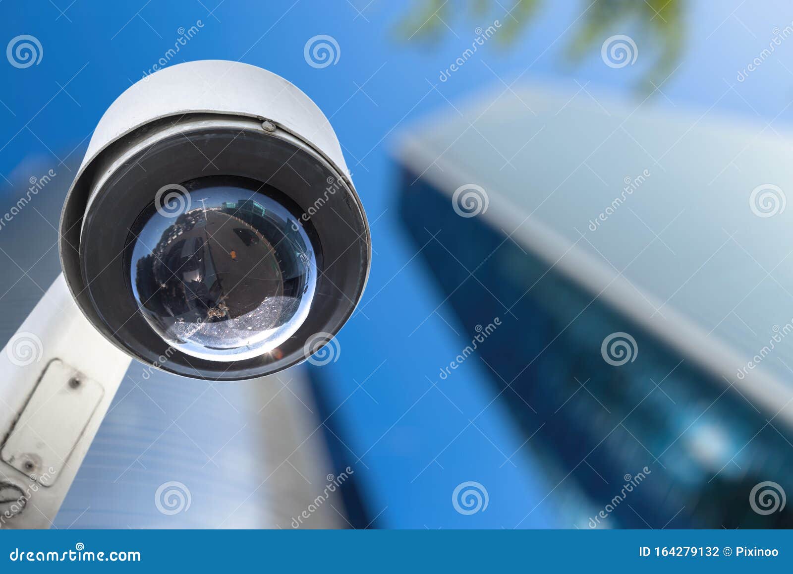 CCTV Camera Concept with Business Buildings in the Background Stock ...