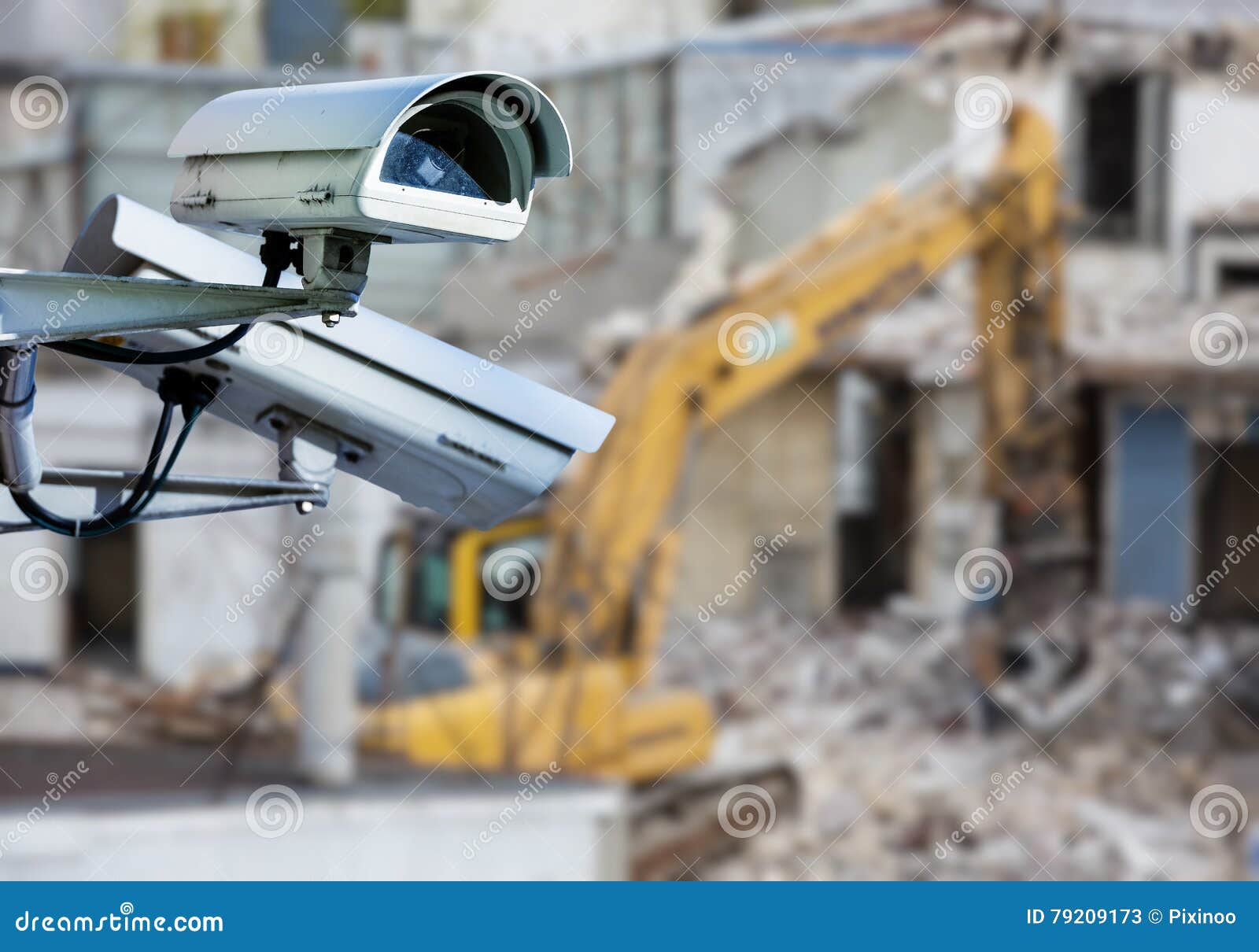 CCTV Camera Construction Site Stock Image - Image of private, lens ...