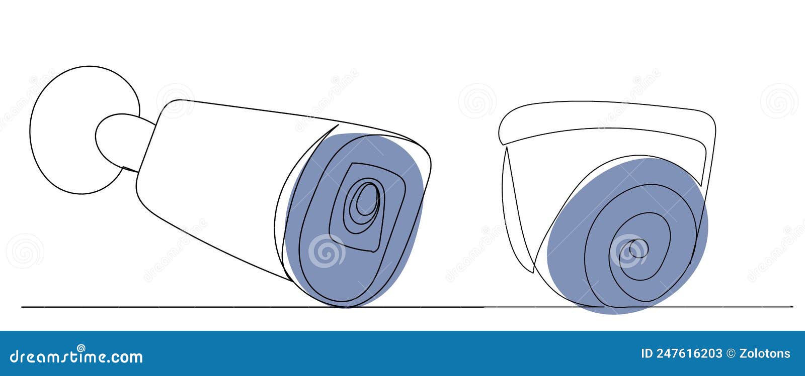 Cctv Camera Drawing by One Continuous Line Stock Vector - Illustration ...