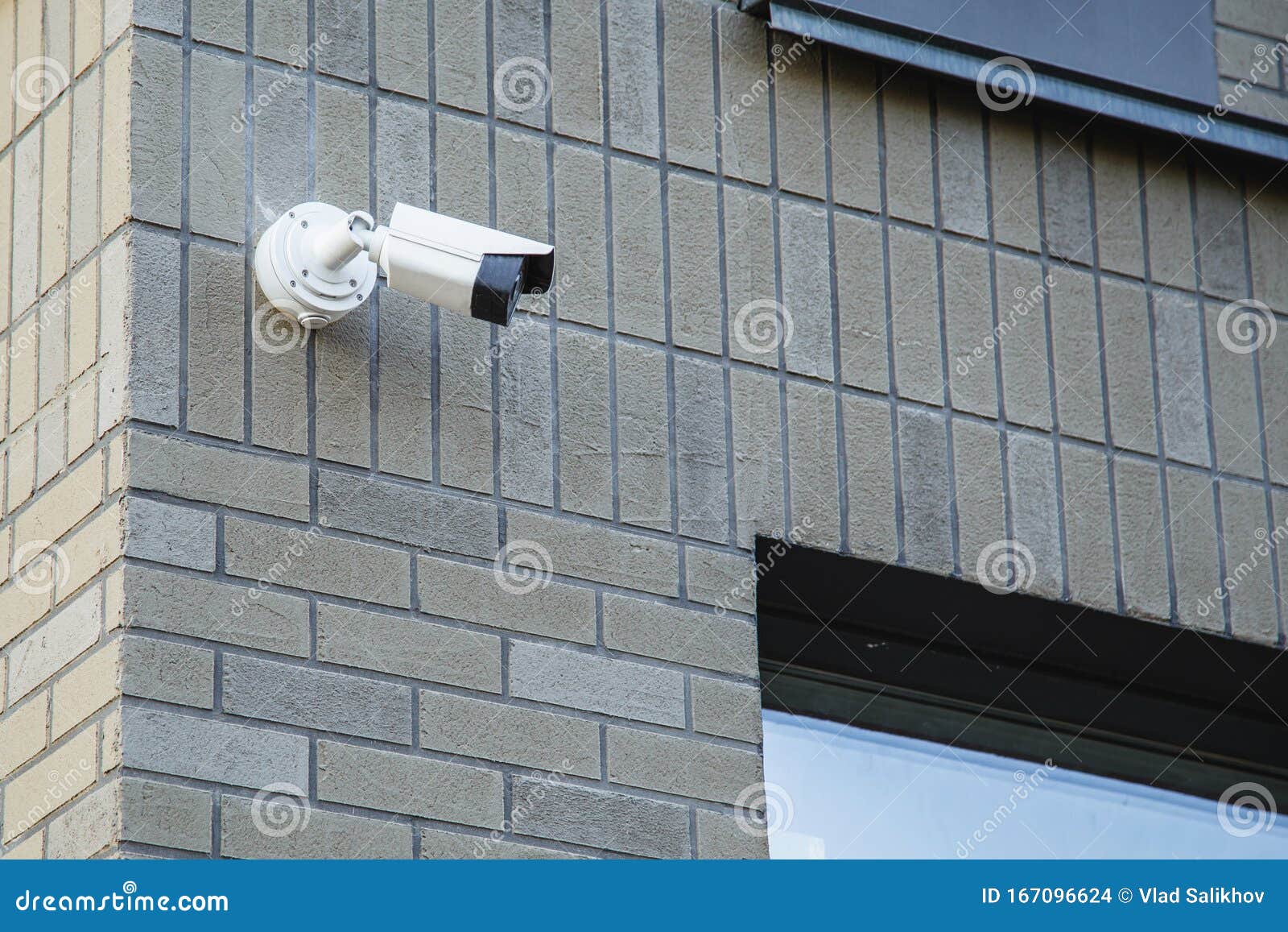 CCTV Camera on Facade of Residential Building Stock Photo - Image of ...