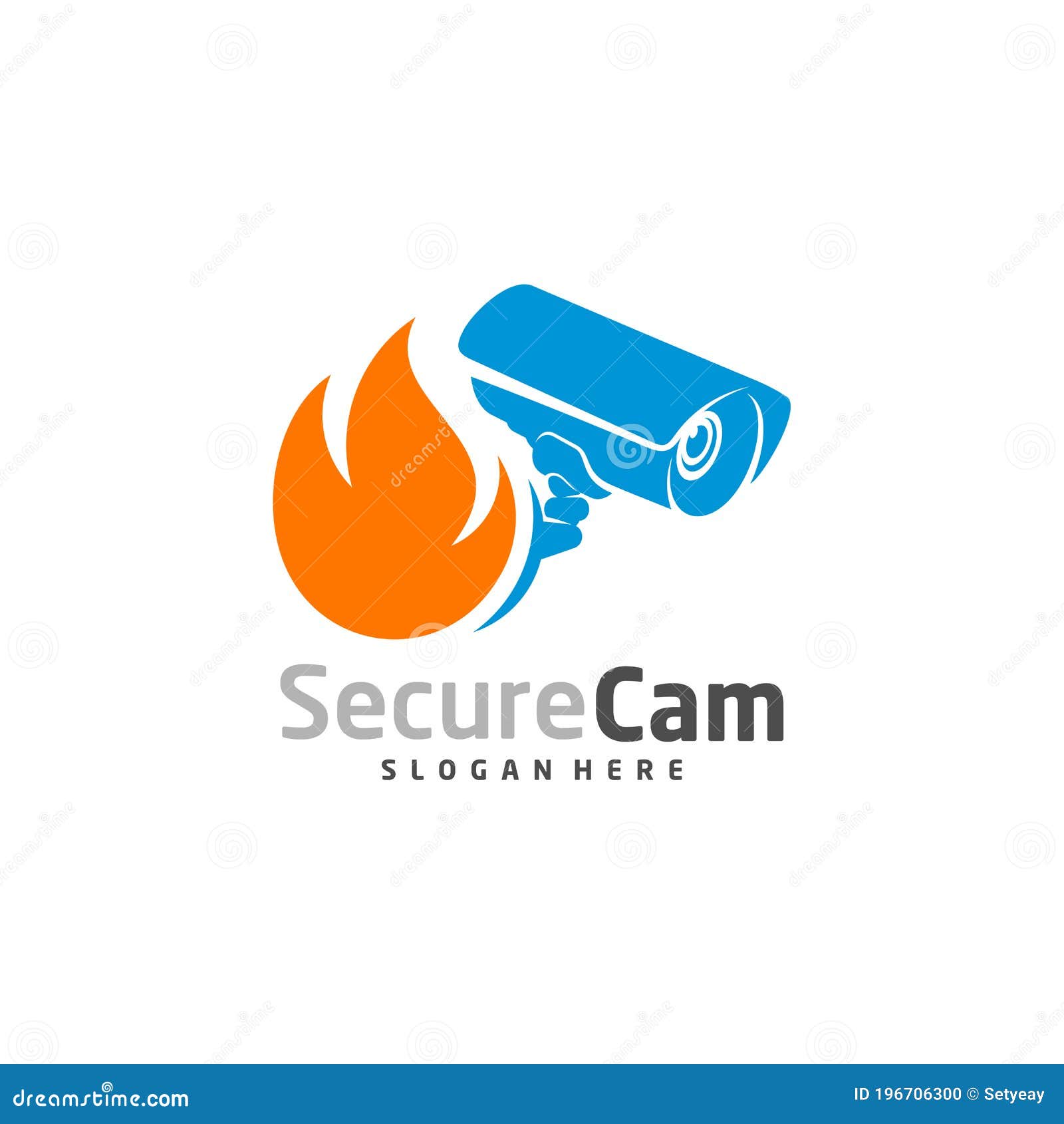 CCTV Camera with Fire Icon Logo Design Vector Template, Concept Symbol ...