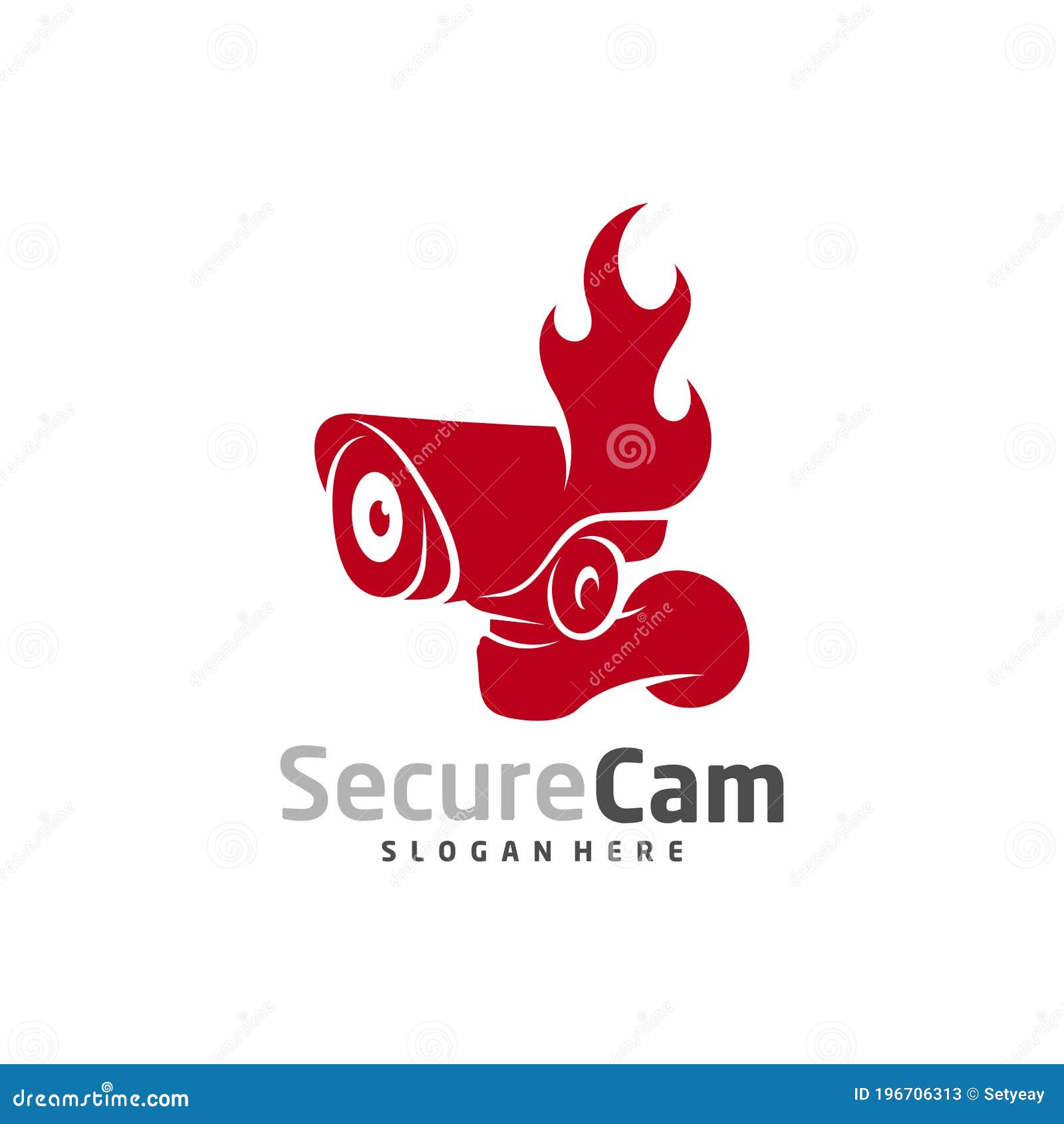 CCTV Camera with Fire Icon Logo Design Vector Template, Concept Symbol ...