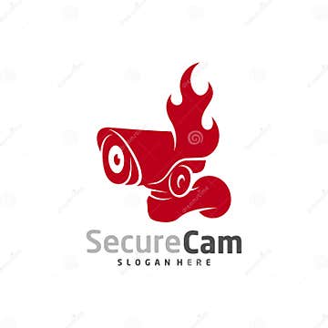 CCTV Camera with Fire Icon Logo Design Vector Template, Concept Symbol ...