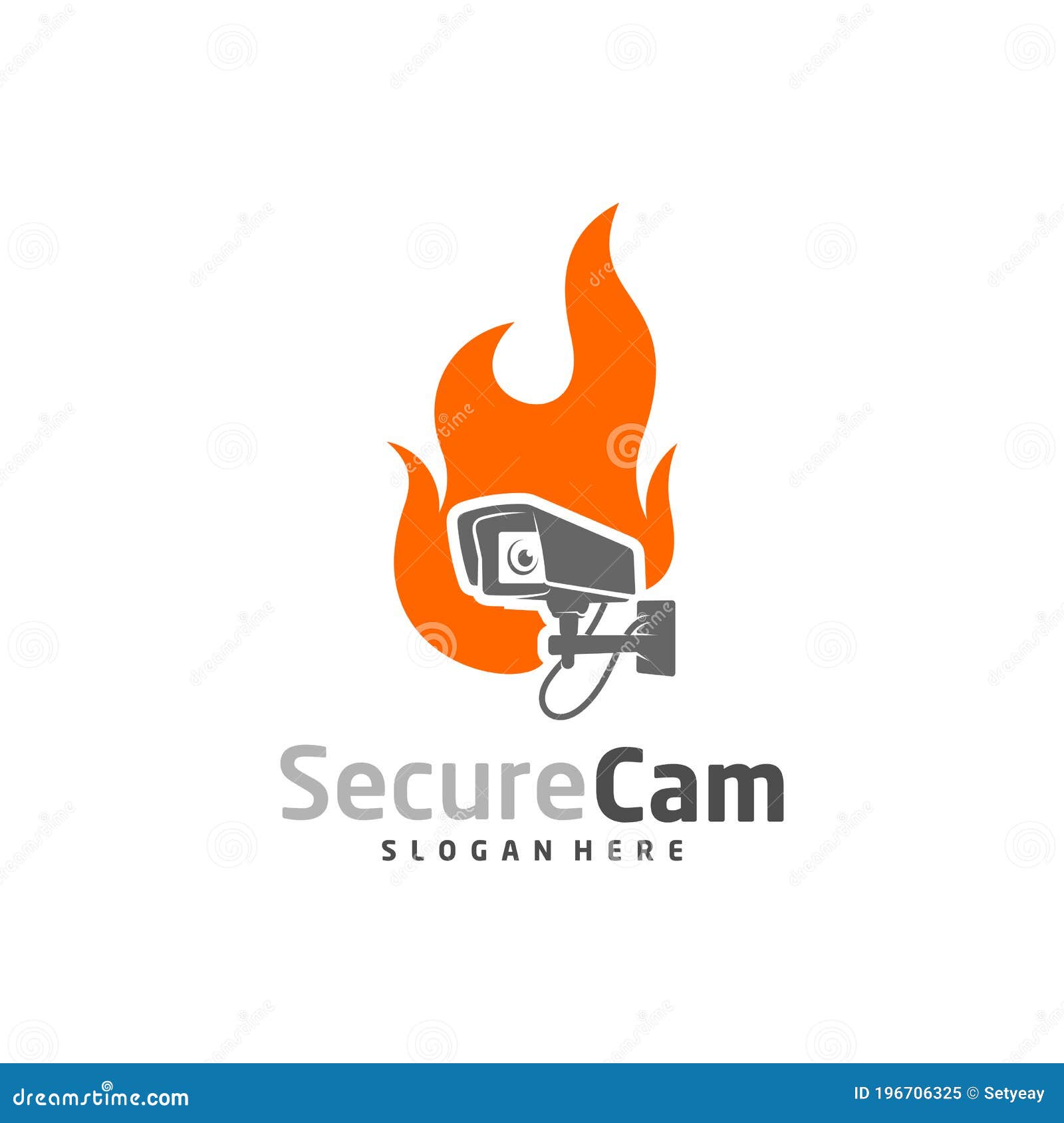 CCTV Camera with Fire Icon Logo Design Vector Template, Concept Symbol ...