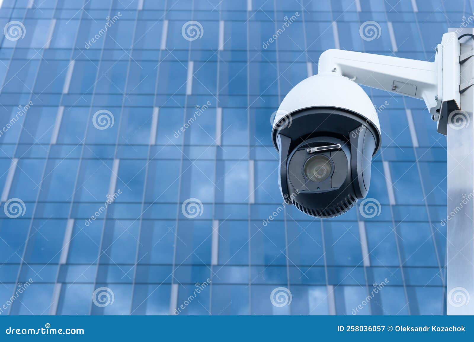 CCTV Camera Front of Office Building. Close-up. Stock Image - Image of ...