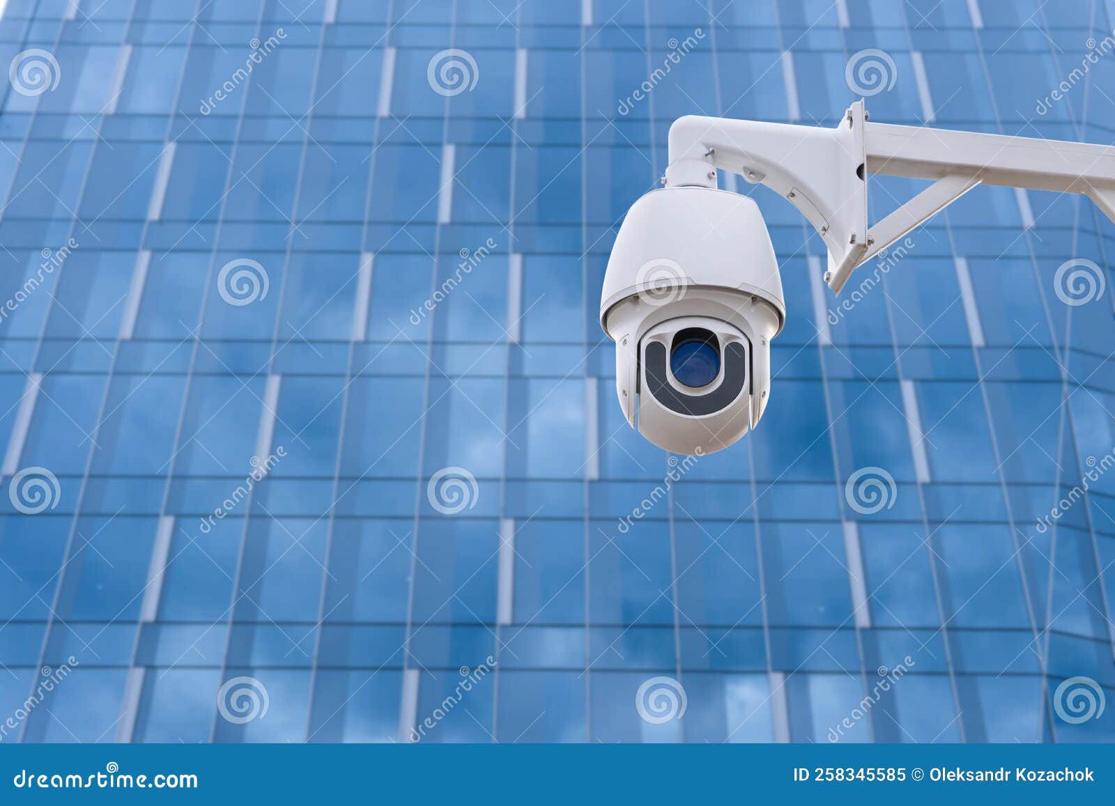 CCTV Camera Front of Office Building. Close-up. Stock Image - Image of ...