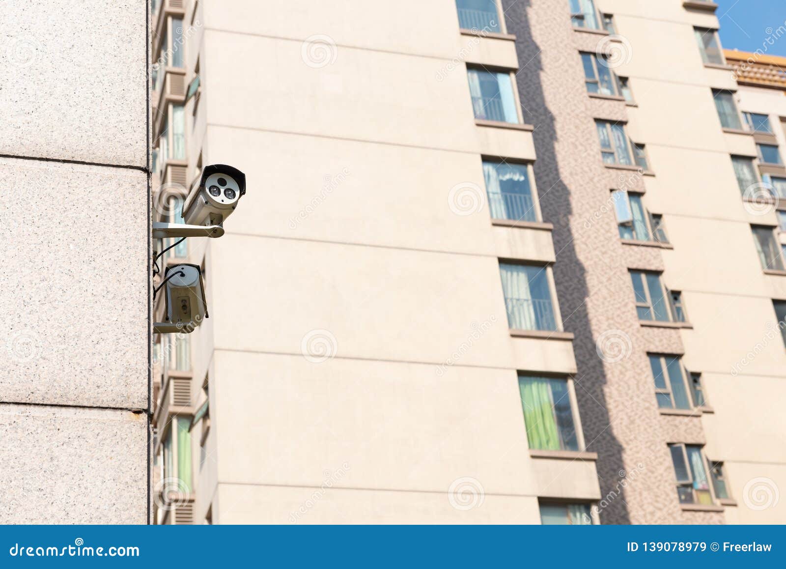 CCTV Camera in Front of Residential Building Stock Image - Image of ...