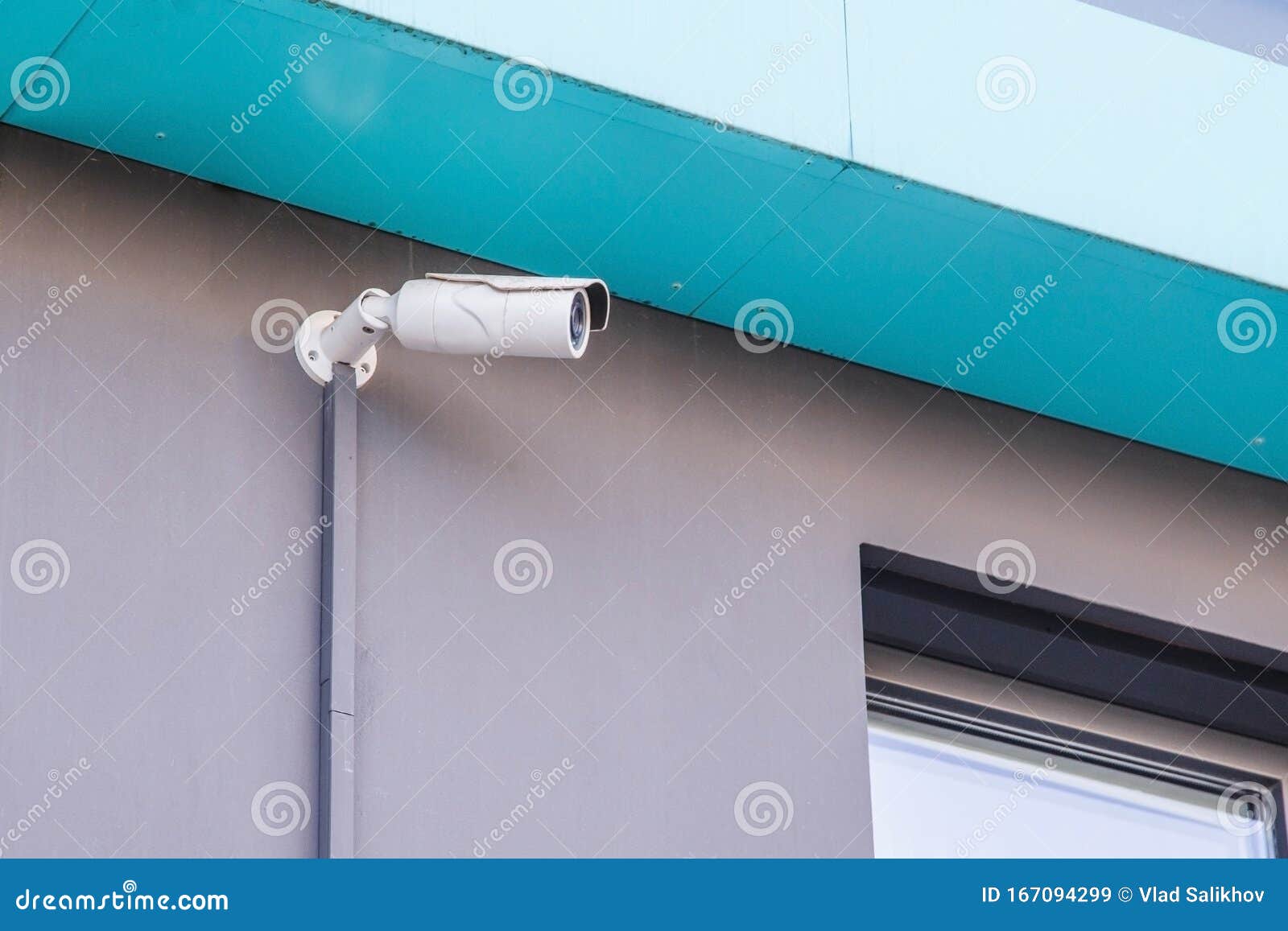 CCTV Camera in Front of a Residential Building Stock Image - Image of ...