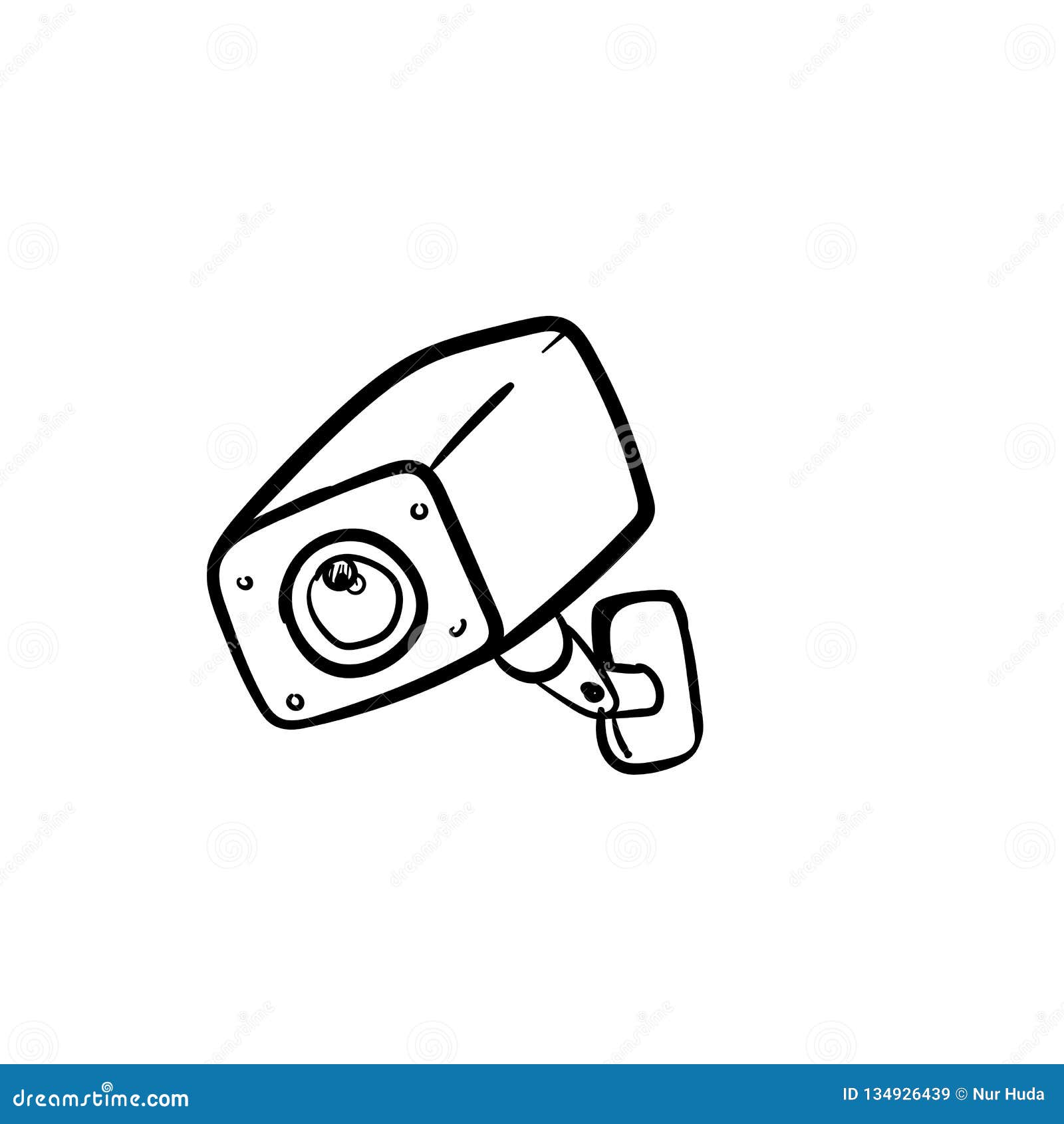 CCTV Camera, a Hand Drawn Vector Doodle Stock Vector - Illustration of ...