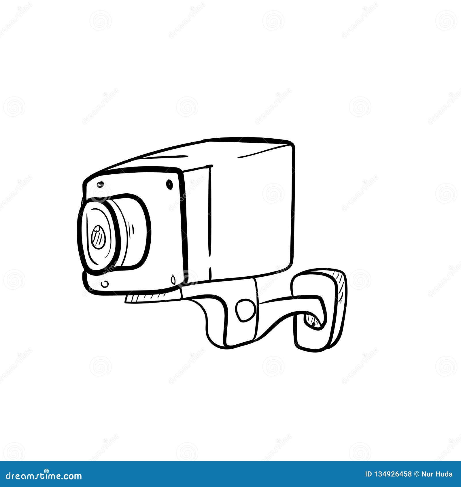 CCTV Camera, a Hand Drawn Vector Doodle Stock Illustration ...