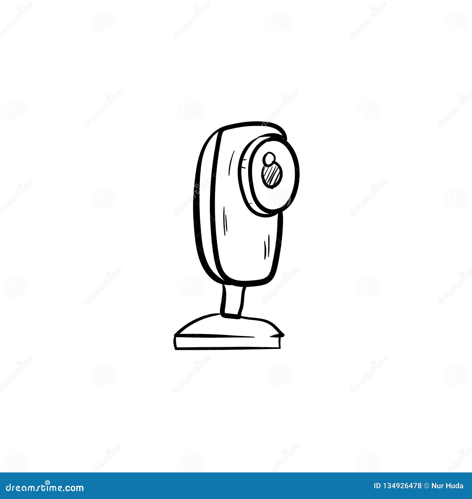 CCTV Camera, a Hand Drawn Vector Doodle Stock Vector - Illustration of ...