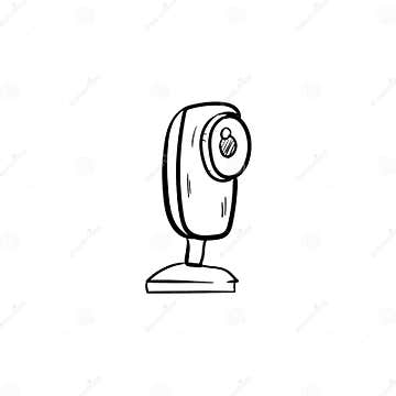 CCTV Camera, a Hand Drawn Vector Doodle Stock Vector - Illustration of ...