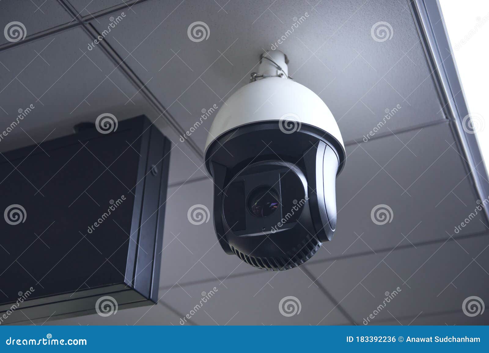 CCTV Camera Hanging on the Roof Stock Photo - Image of security ...