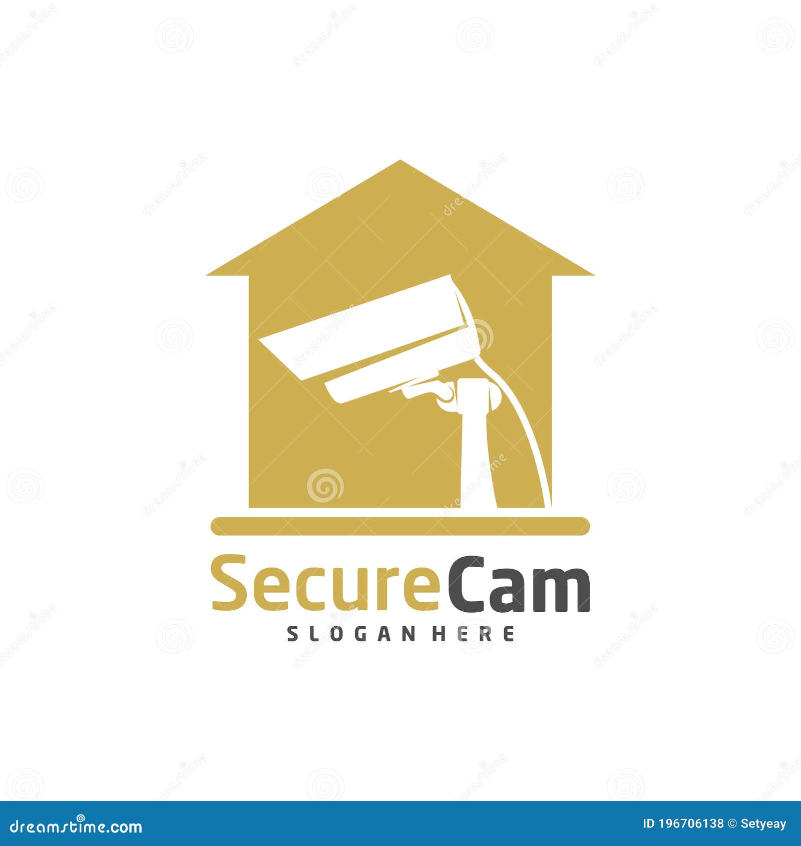 CCTV Camera with Home Icon Logo Design Vector Template, Concept Symbol ...