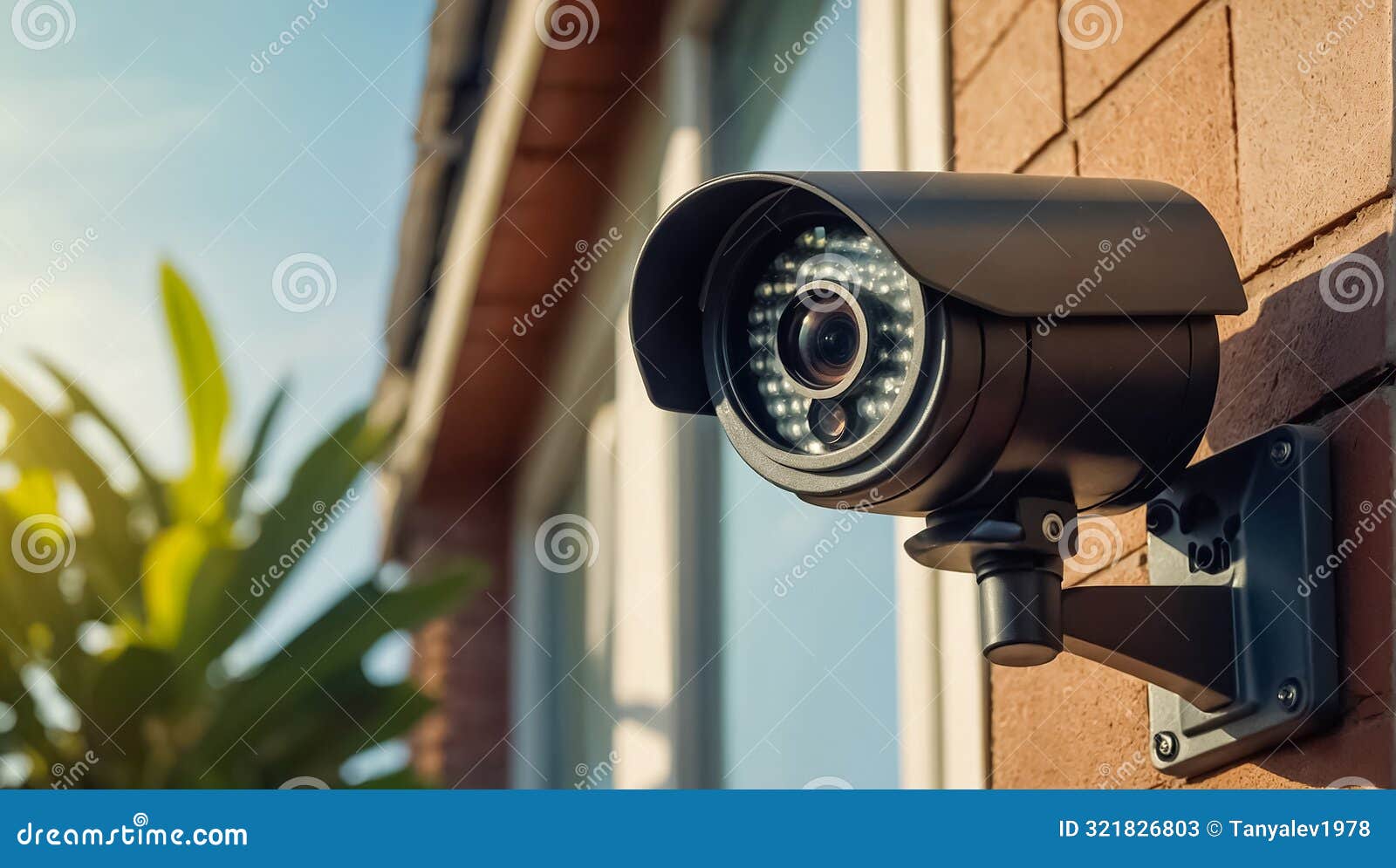 CCTV camera on the house stock illustration. Illustration of watch ...