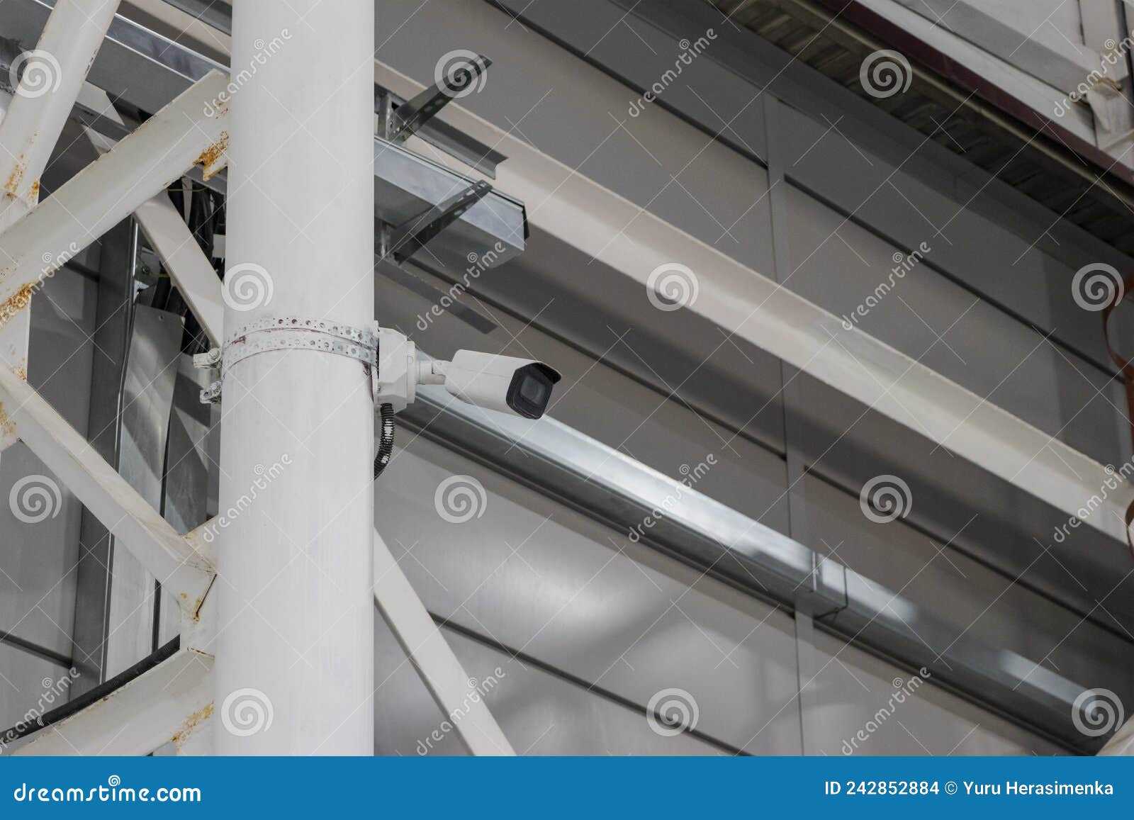 CCTV Camera in an Industrial Workshop. Camera for Monitoring Workers ...