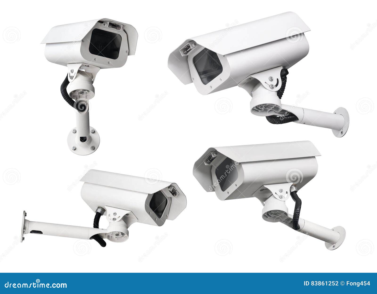 CCTV Camera Isolated on White Background Stock Photo - Image of guard ...