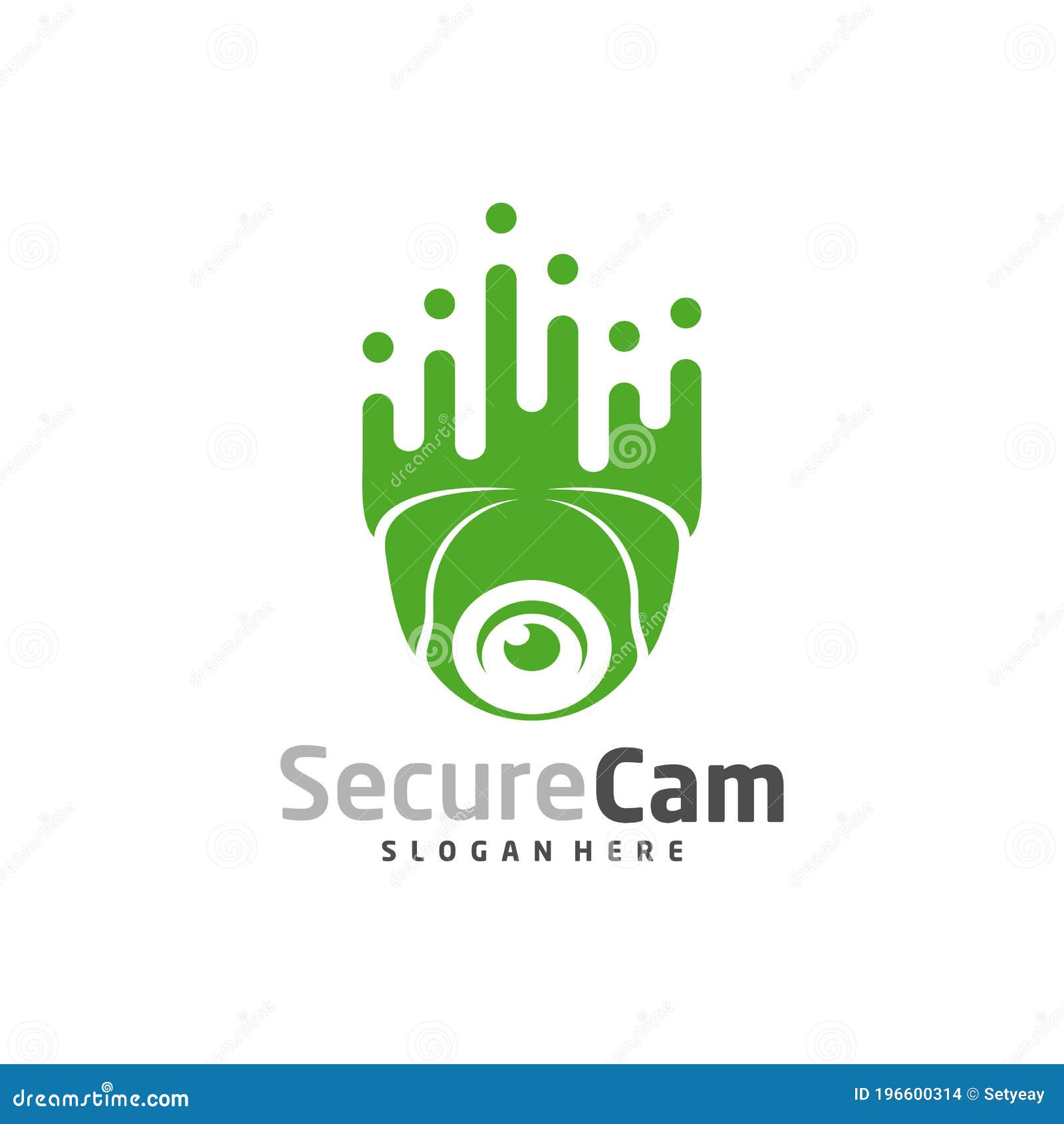 Cctv Camera Met Het Symbool Voor Het Vectorsjabloon Van Het Pulslogo ...