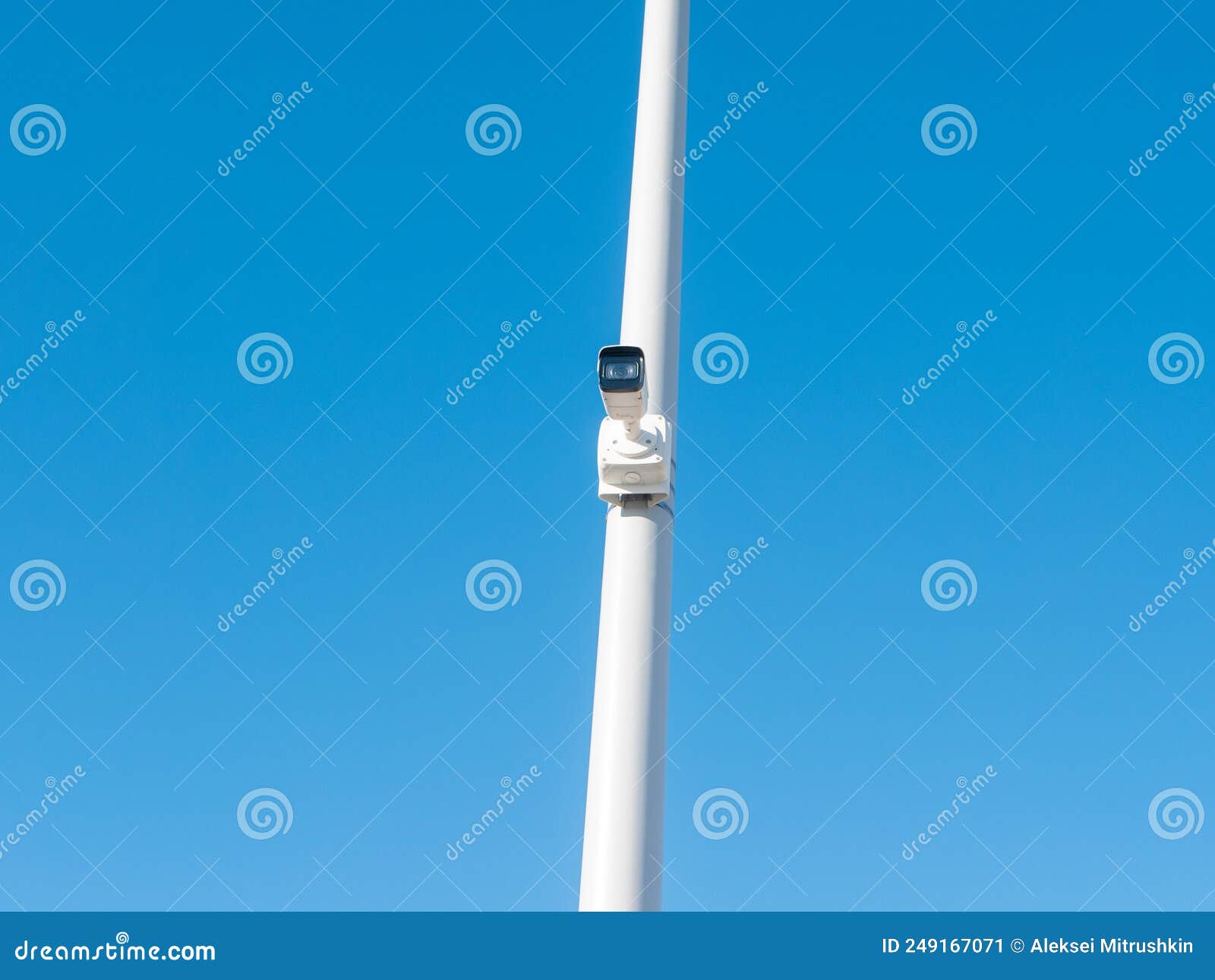 CCTV Camera Mounted on a Pole for Street Security. Direct View Stock ...