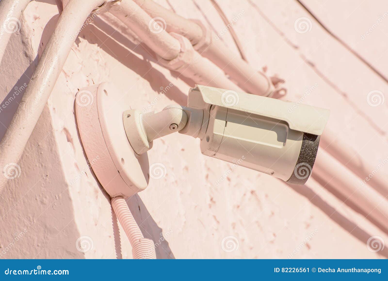 CCTV Camera Mounted on a Wall Stock Image - Image of view, technology ...