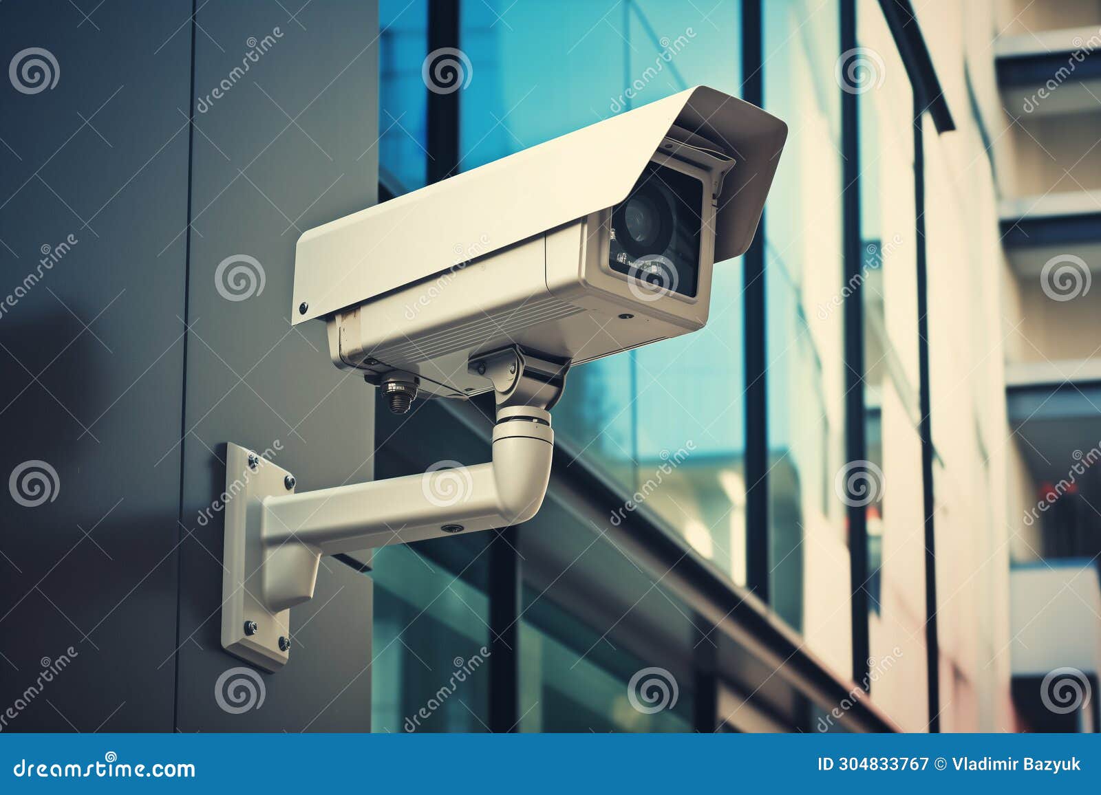 CCTV Camera at the Office Building, Camera on the Wall of an Office ...