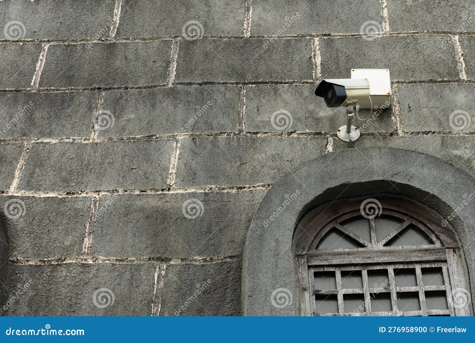 A CCTV Camera on an Old Building Horizontal Composition Stock Photo ...