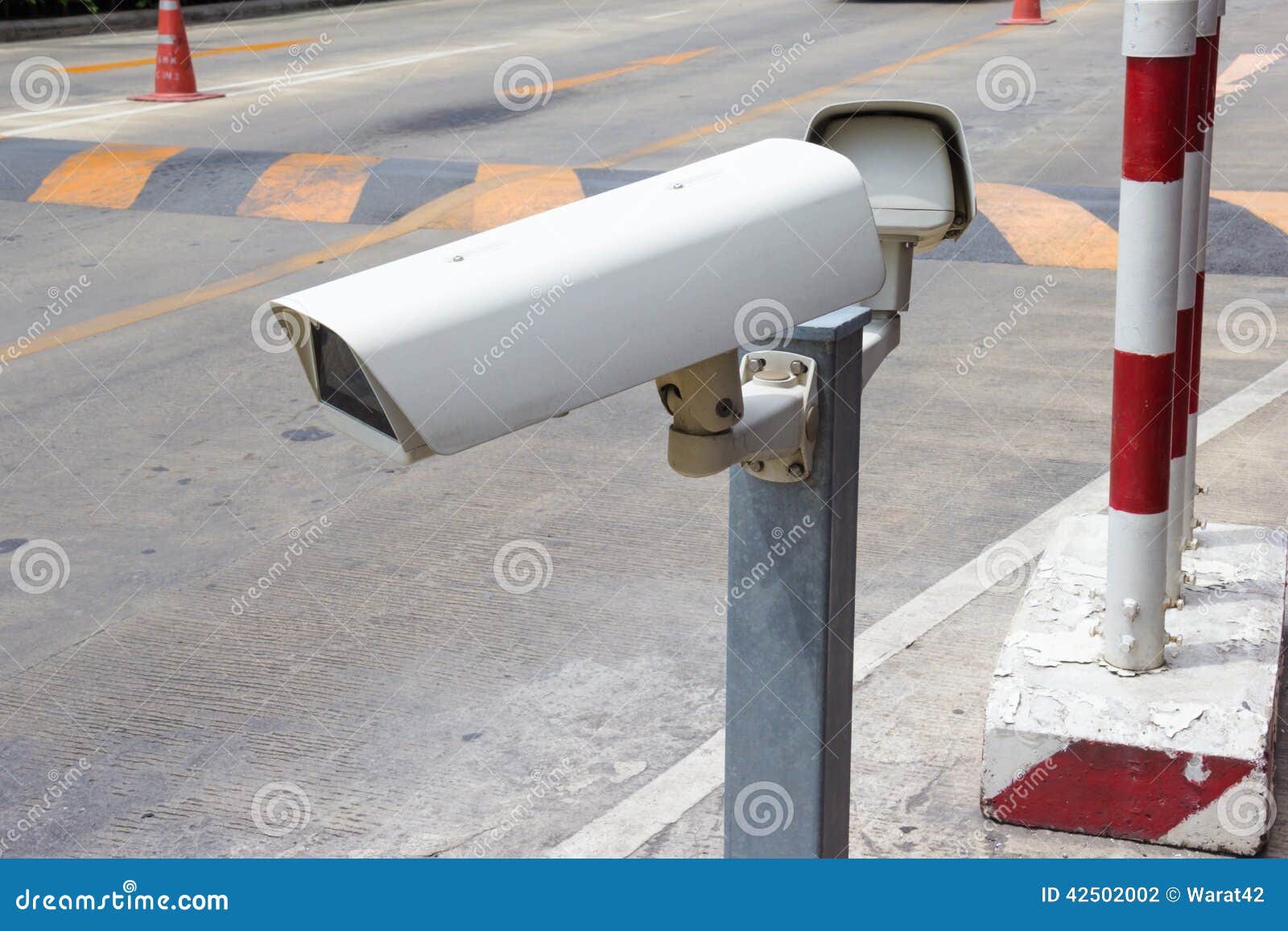 CCTV Camera Operating at Gate Stock Photo - Image of monitor, safety ...