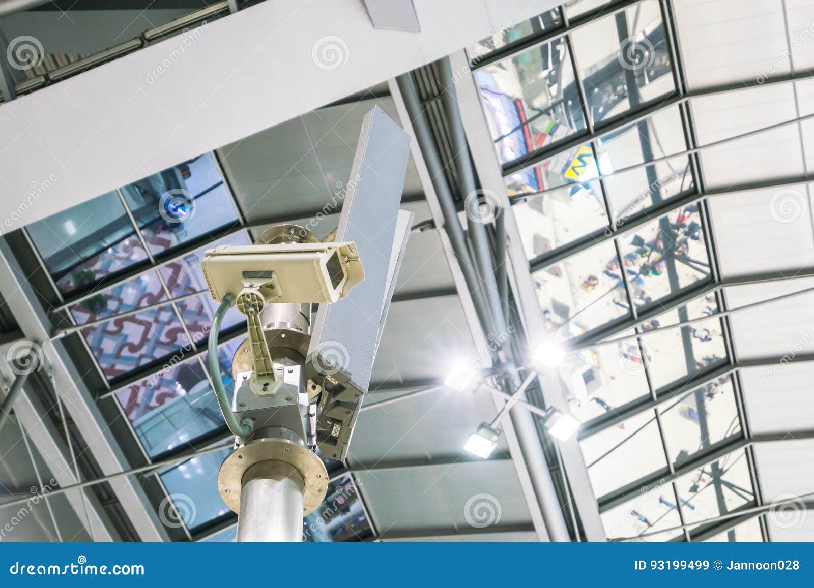 CCTV Camera Operating Inside at Airport Terminal . Stock Image - Image ...