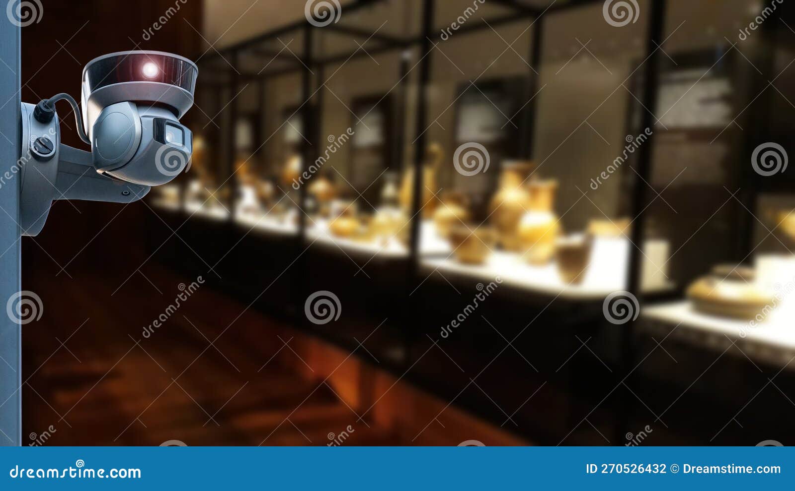 CCTV Camera Operating Inside an Art Gallery or Museum. Stock ...
